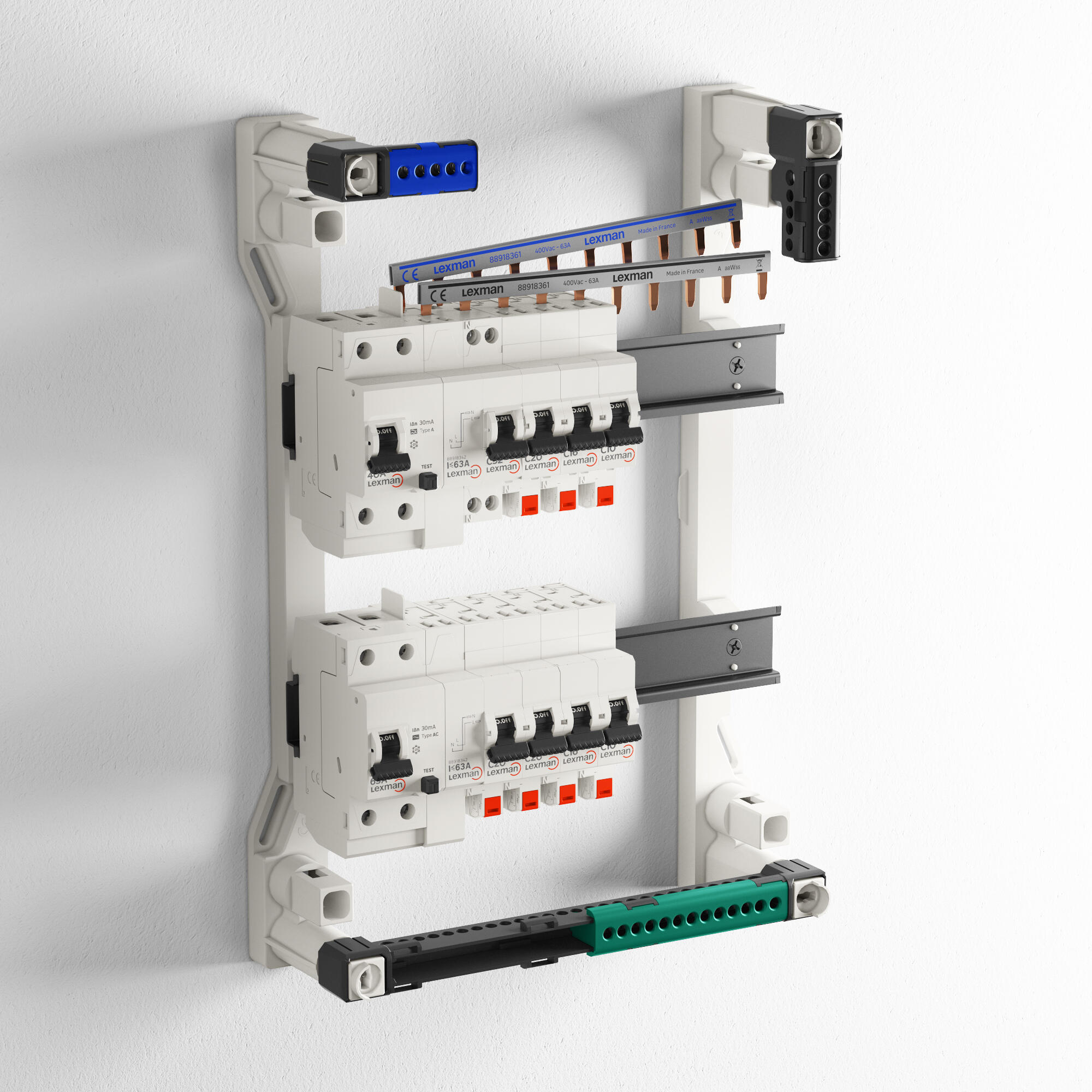 Tableau électrique pré-équipé et précâblé LEXMAN 2 rangées 26 modules ...
