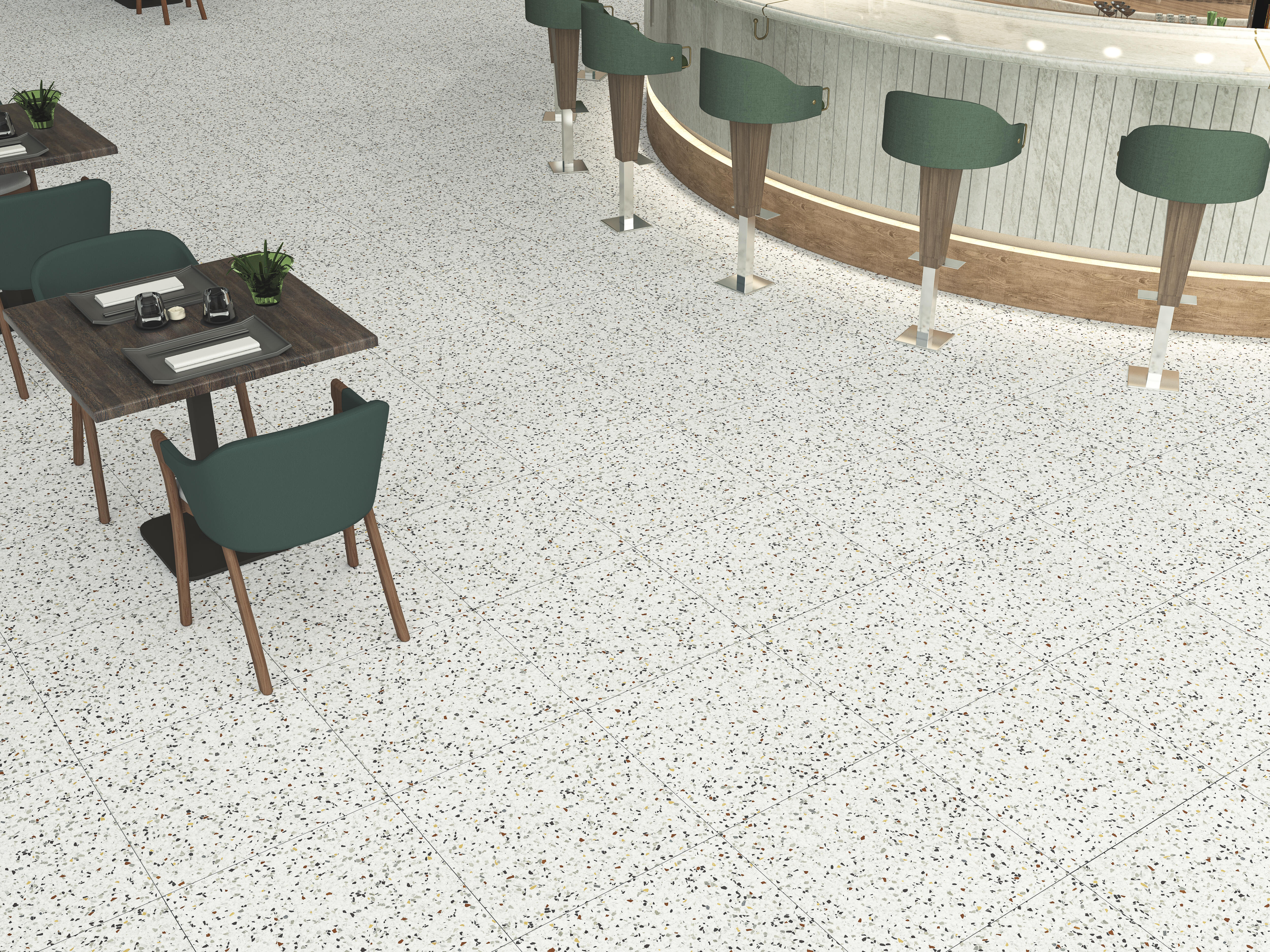 Carrelage sol intérieur effet terrazzo multicouleur Tempo l.24 x L.20 ...
