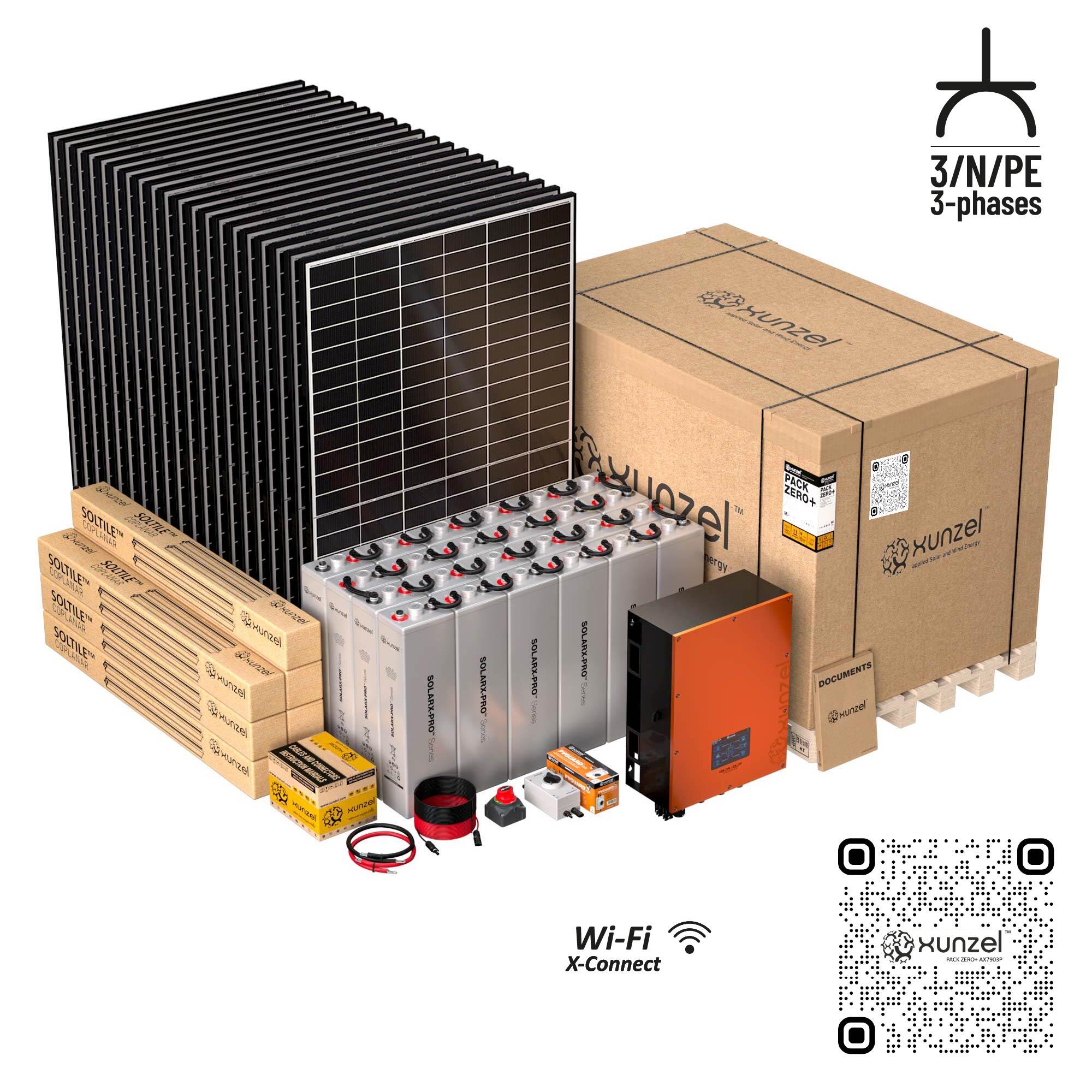 Kit Solar Trifásico PACK ZERO+AX7903P XUNZEL batería 47kWh,inversor 12kW,soporte | Leroy Merlin