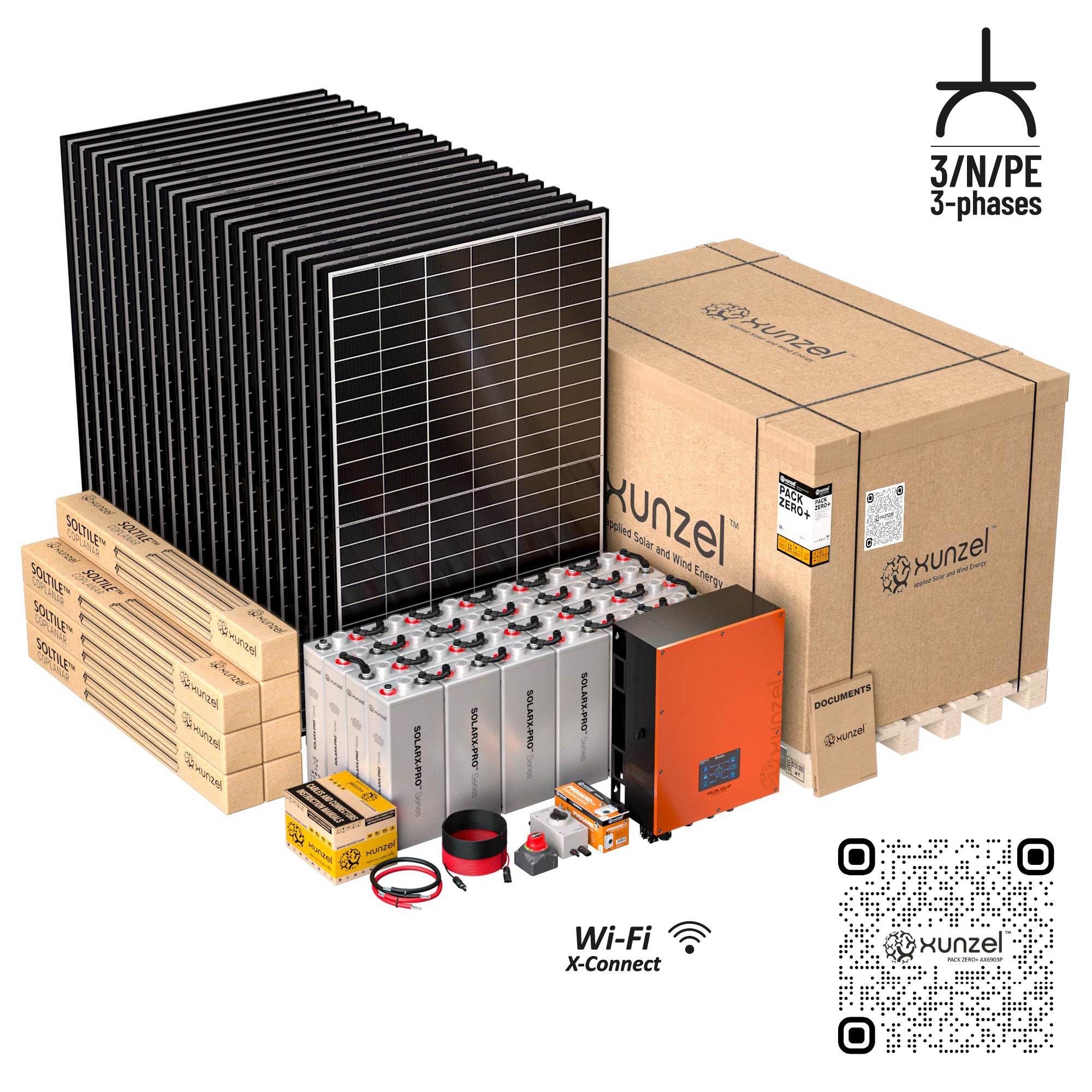 Kit Solar Trifásico PACK ZERO+AX6903P XUNZEL batería 30kWh,inversor 12kW,soporte | Leroy Merlin
