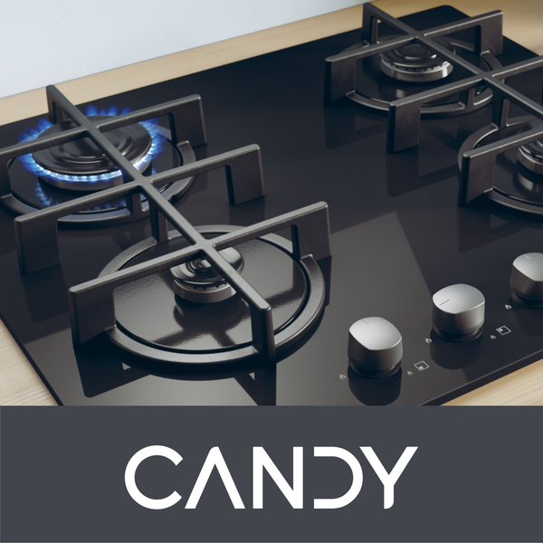 Plaque de cuisson gaz 4 feux CANDY CHW640LXB Inox | Leroy Merlin