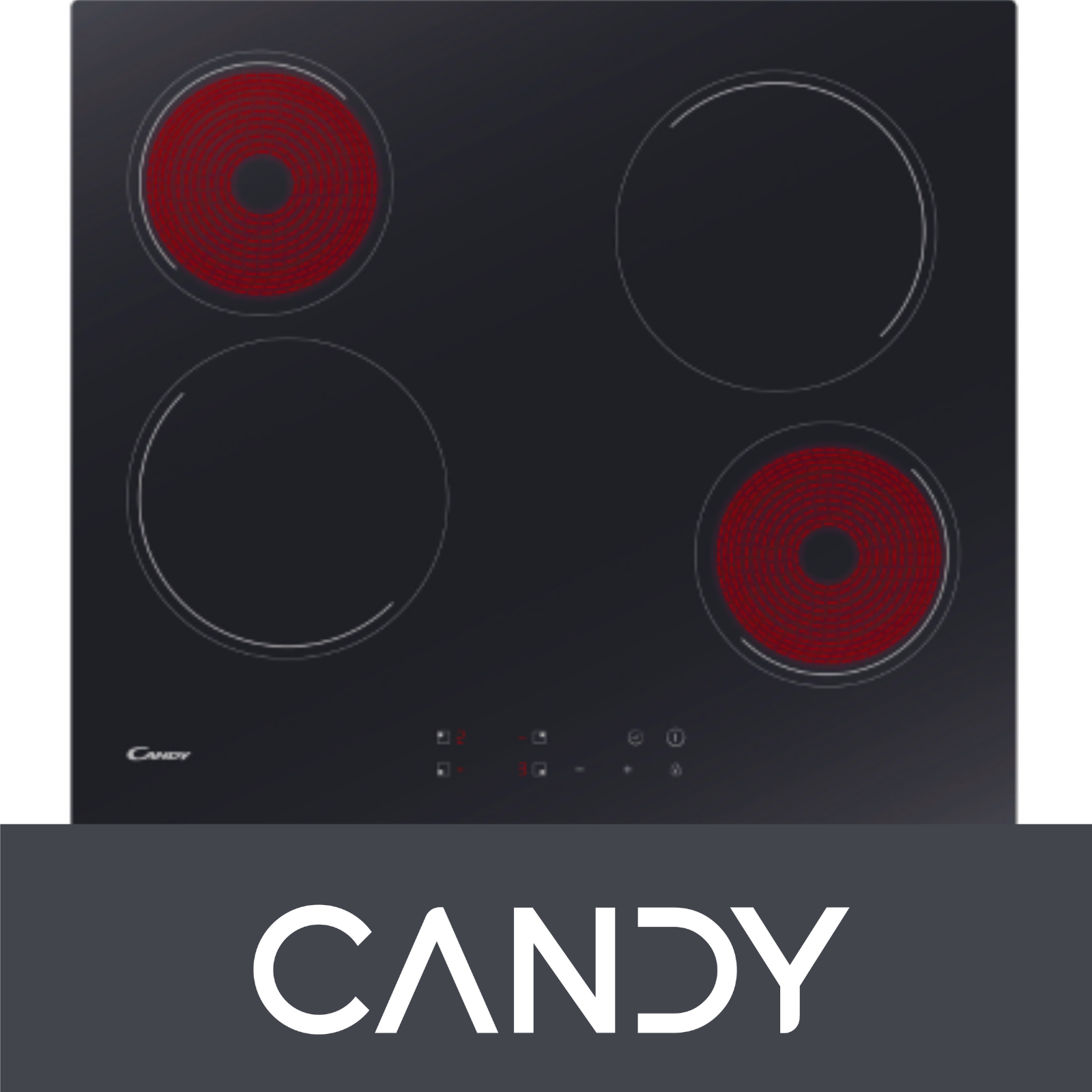 Plaque vitrocéramique 4 feux CANDY CH64CCTT Noir | Leroy Merlin