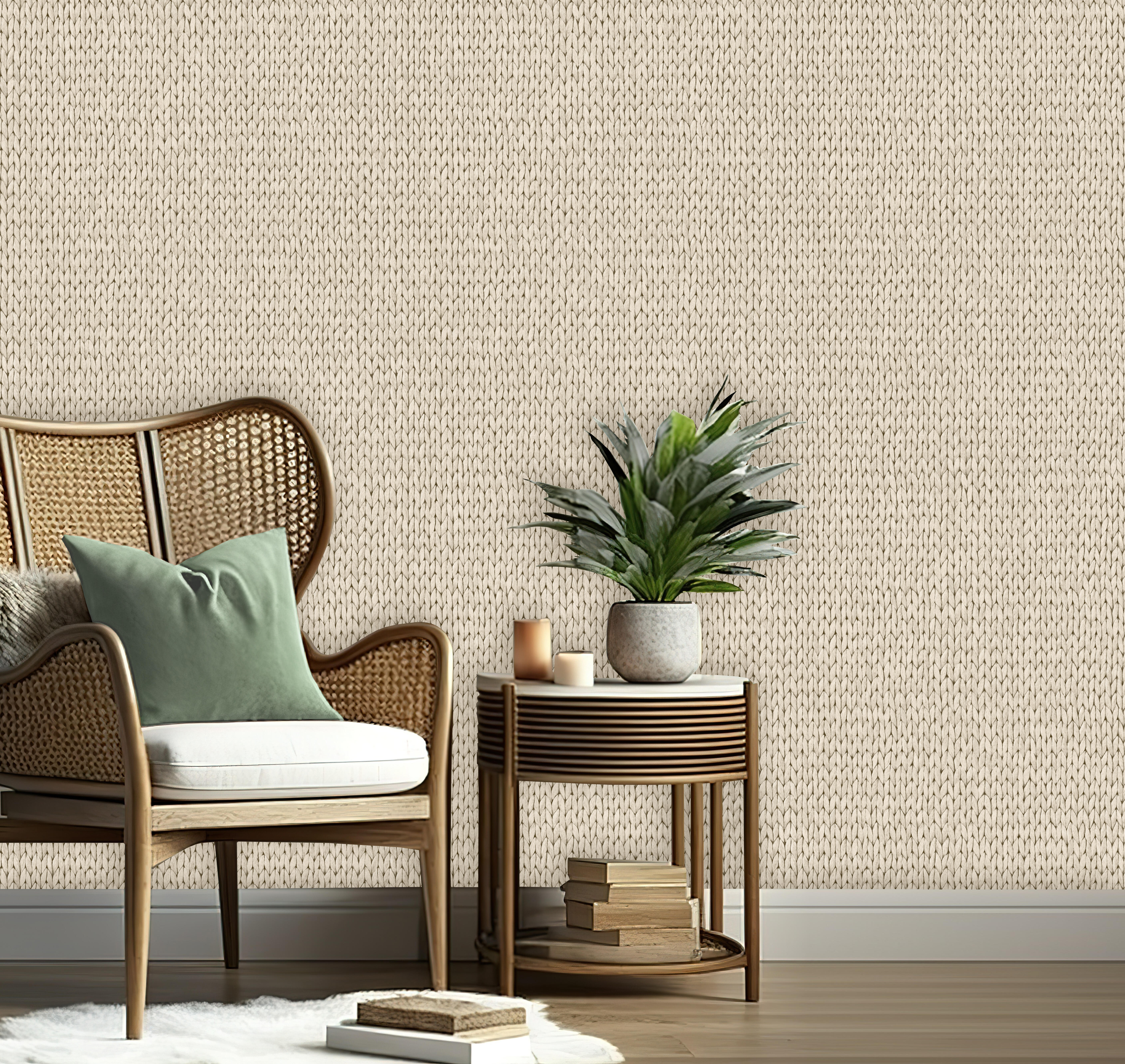 Papier peint intissé Brut osier tressé naturel | Leroy Merlin
