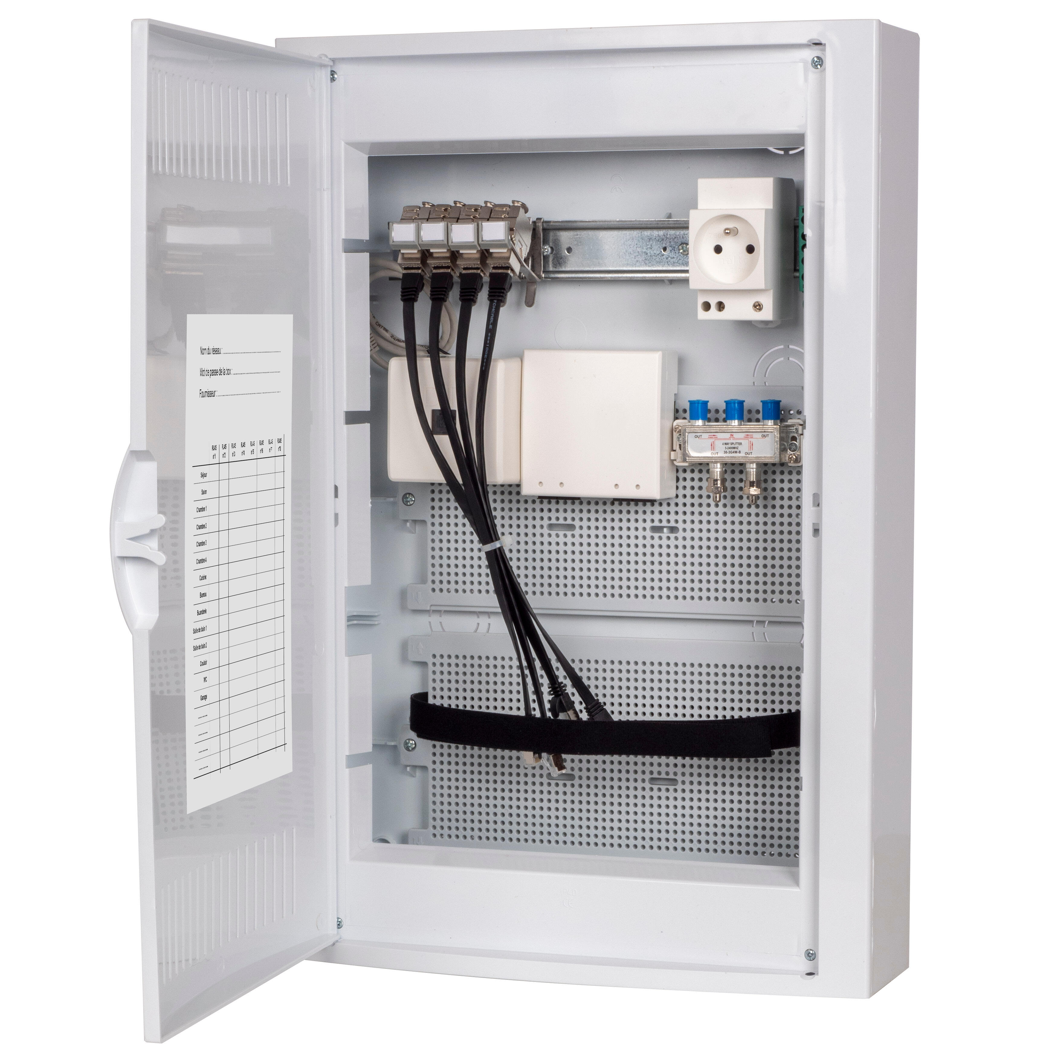 Coffret de communication 4 connecteurs RJ45 OHMTEC | Leroy Merlin