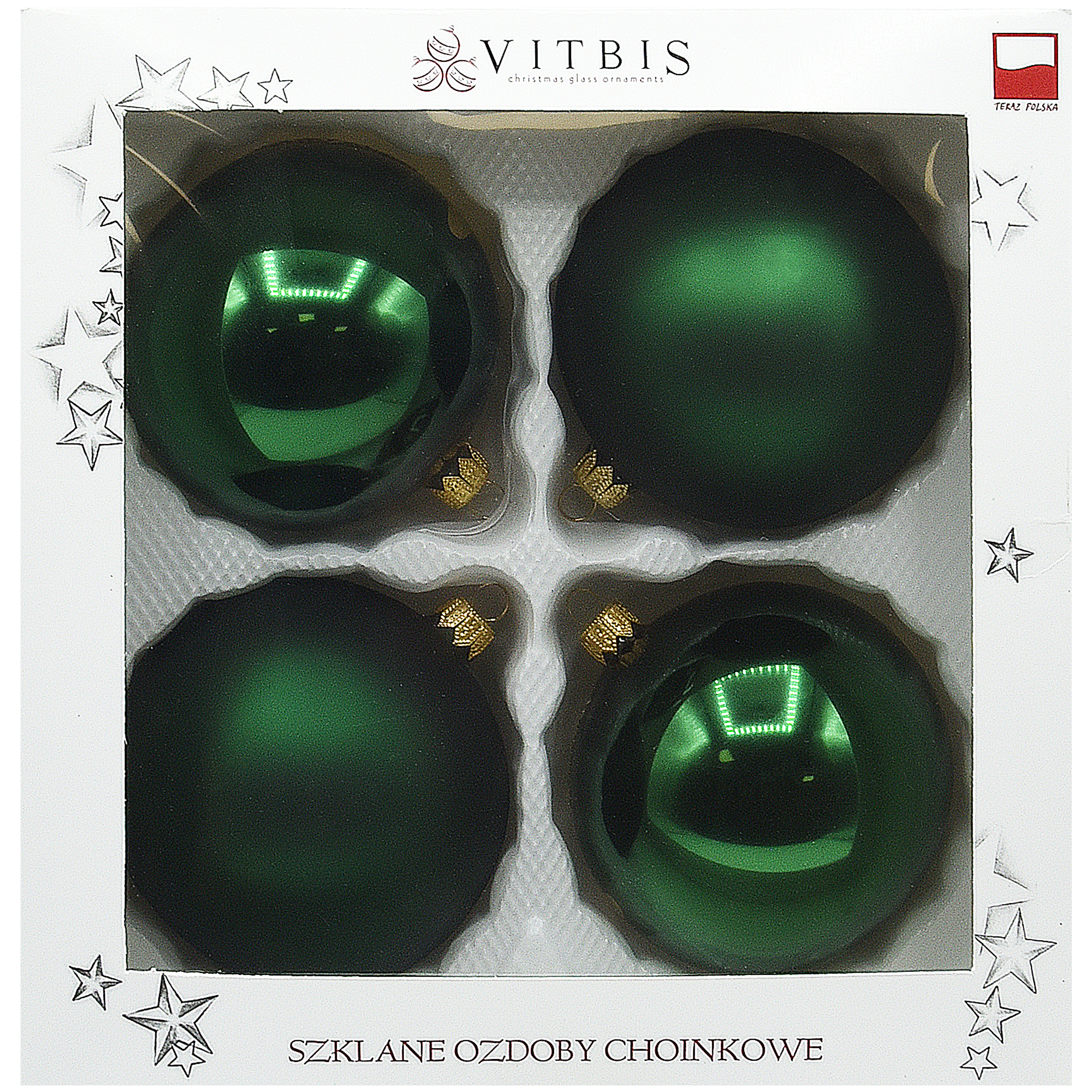 Bombki szklane 10cm 4szt. zielone Vitbis - Leroy Merlin