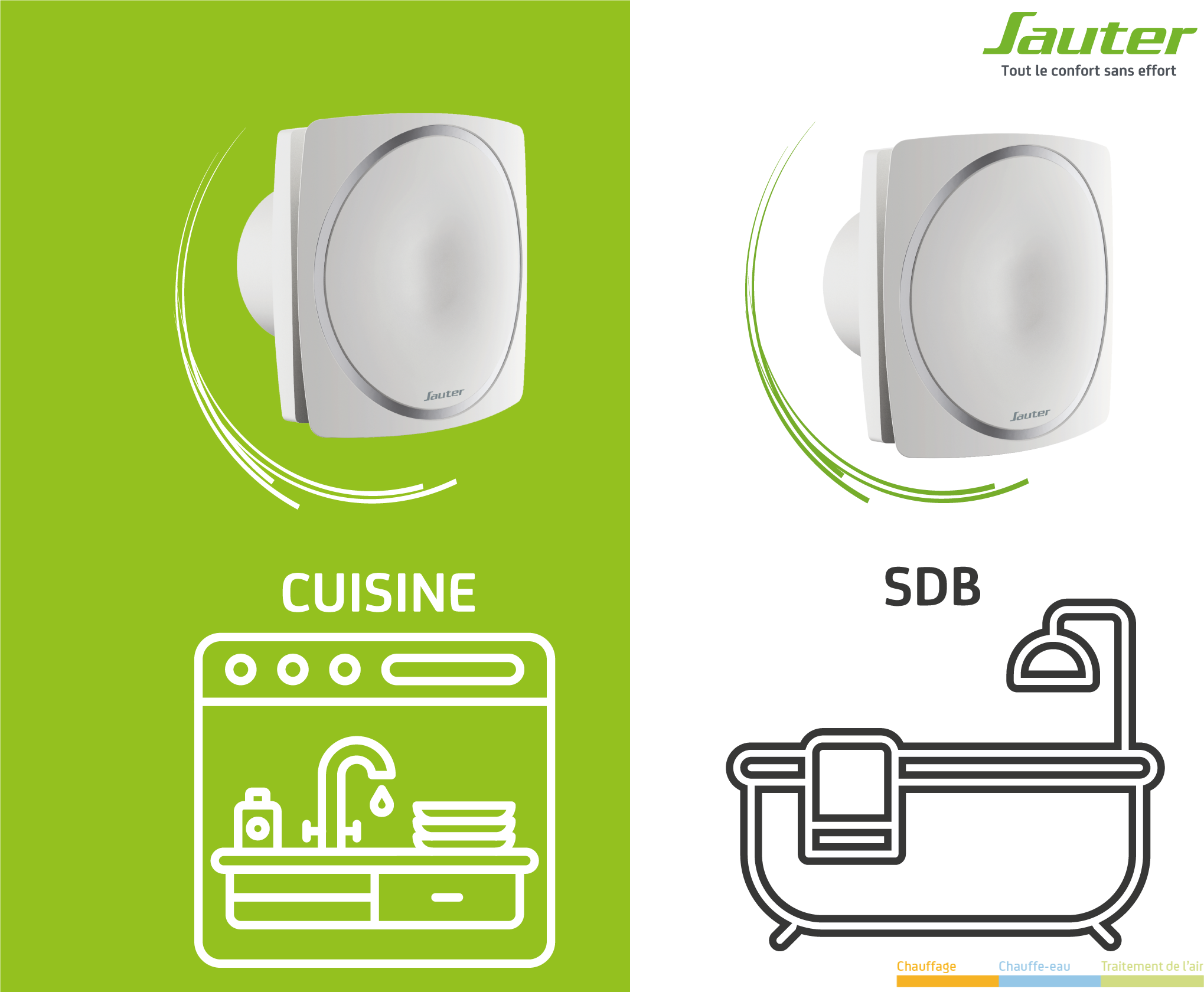 Aérateur permanent à détection d'humidité SAUTER Zemu Smart Cuisine 120 mm | Leroy Merlin