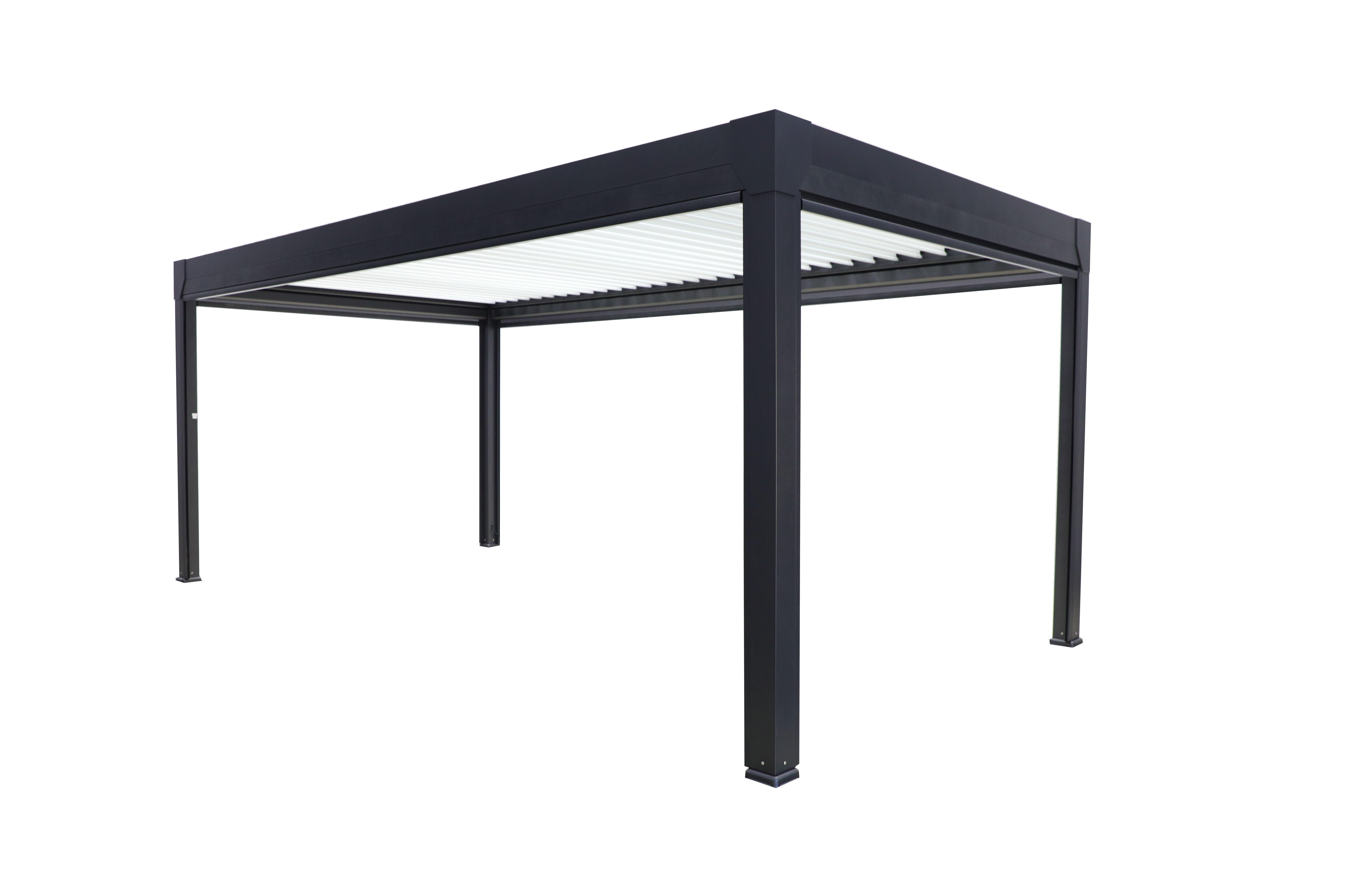 Pergola bioclim motorisée alu noir 2100 Ménéa 6x3 bi-zone + led GREEN OUTSIDE | Leroy Merlin