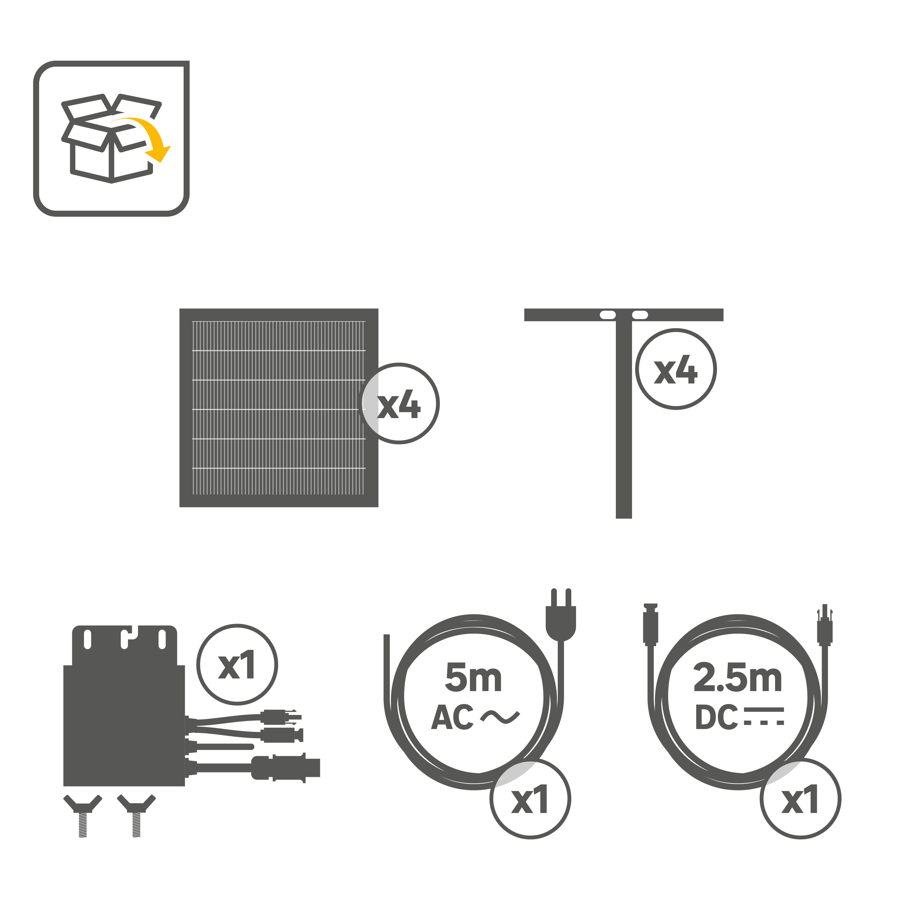 Kit Solar enchufable LEXMAN 4 paneles rígidos 440W para pared/suelo ...