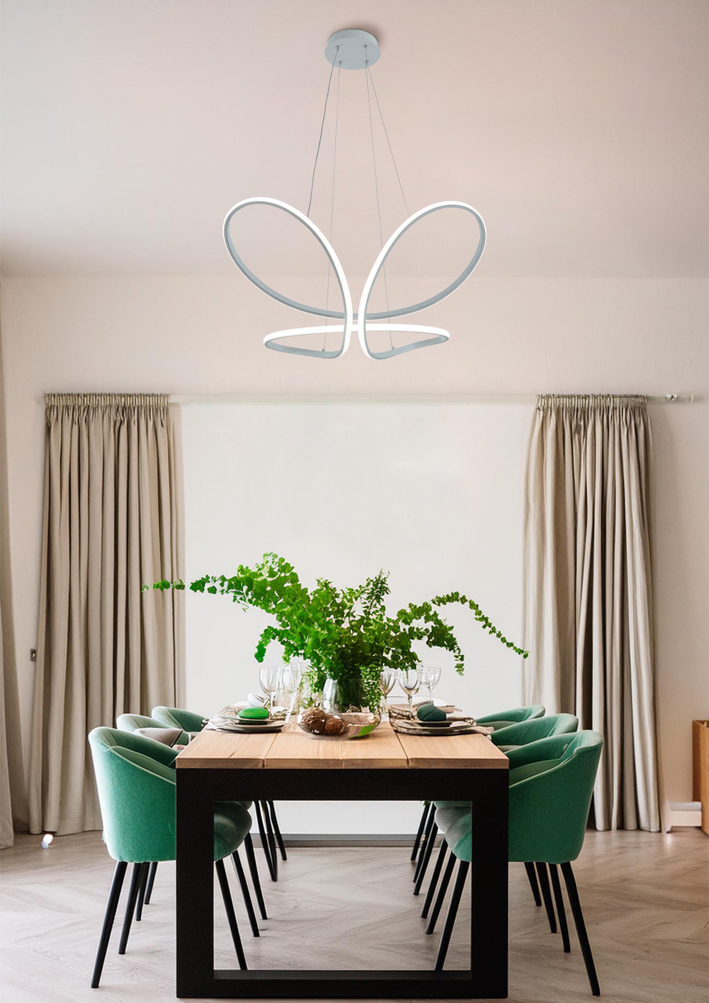 Lampadario LED moderno Farfalla bianco, luce con 3 temperature di ...