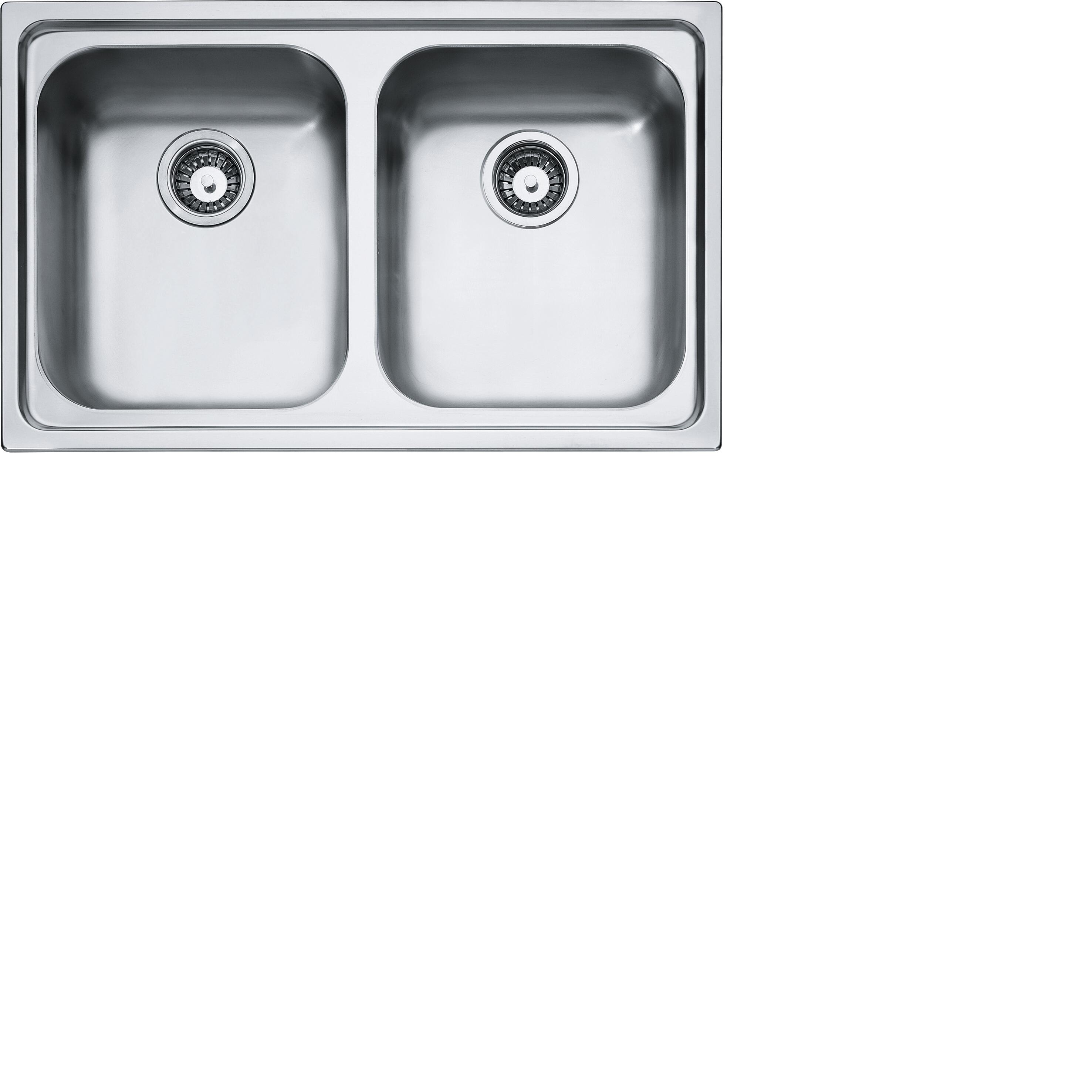 Lavello 2 vasche FRANKE Radar RRX 620 L 86 x L 50 cm argento | Leroy Merlin