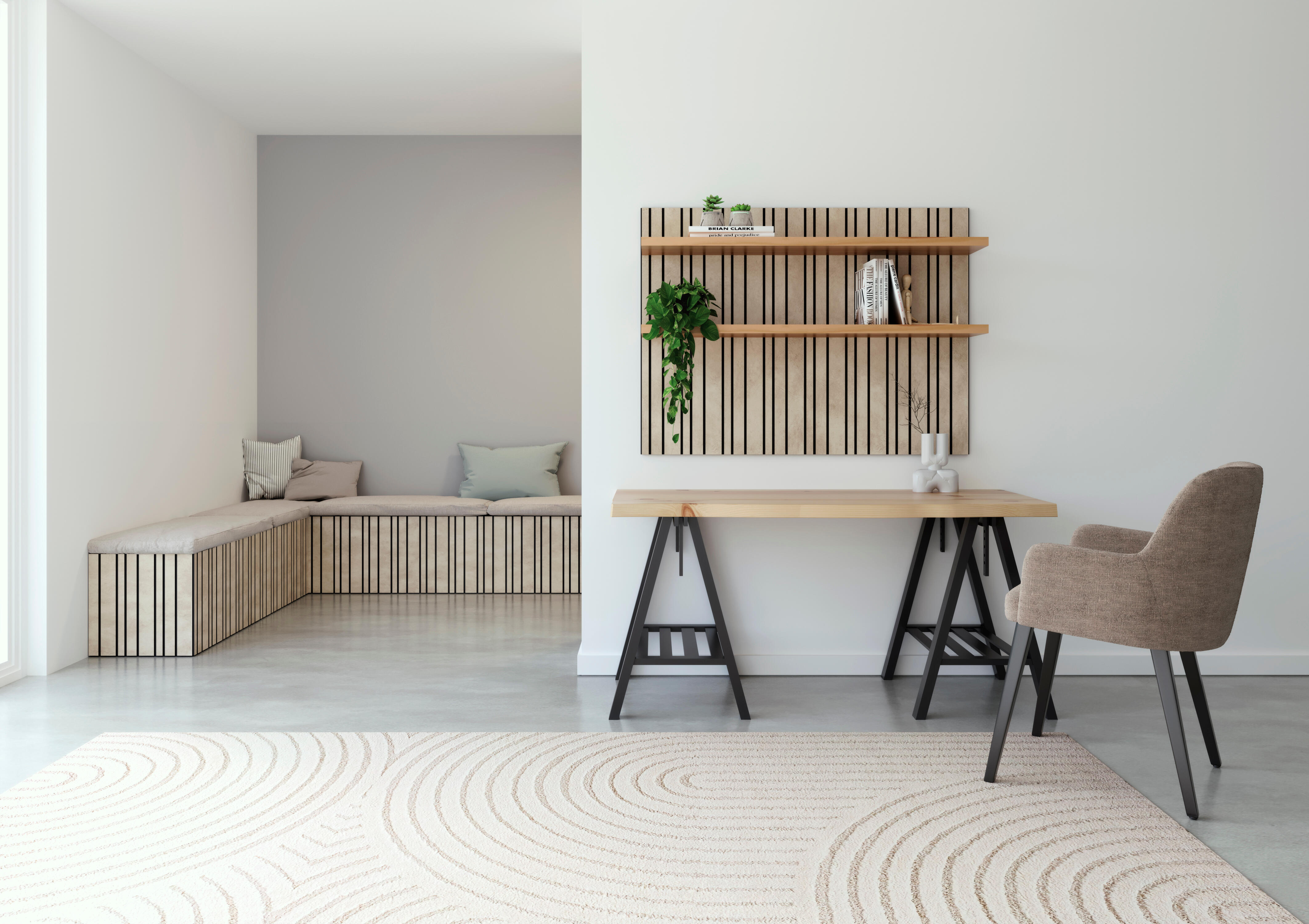 Revestimiento de pared palilleria MDF Desi color roble gris 119x59,6 cm ...