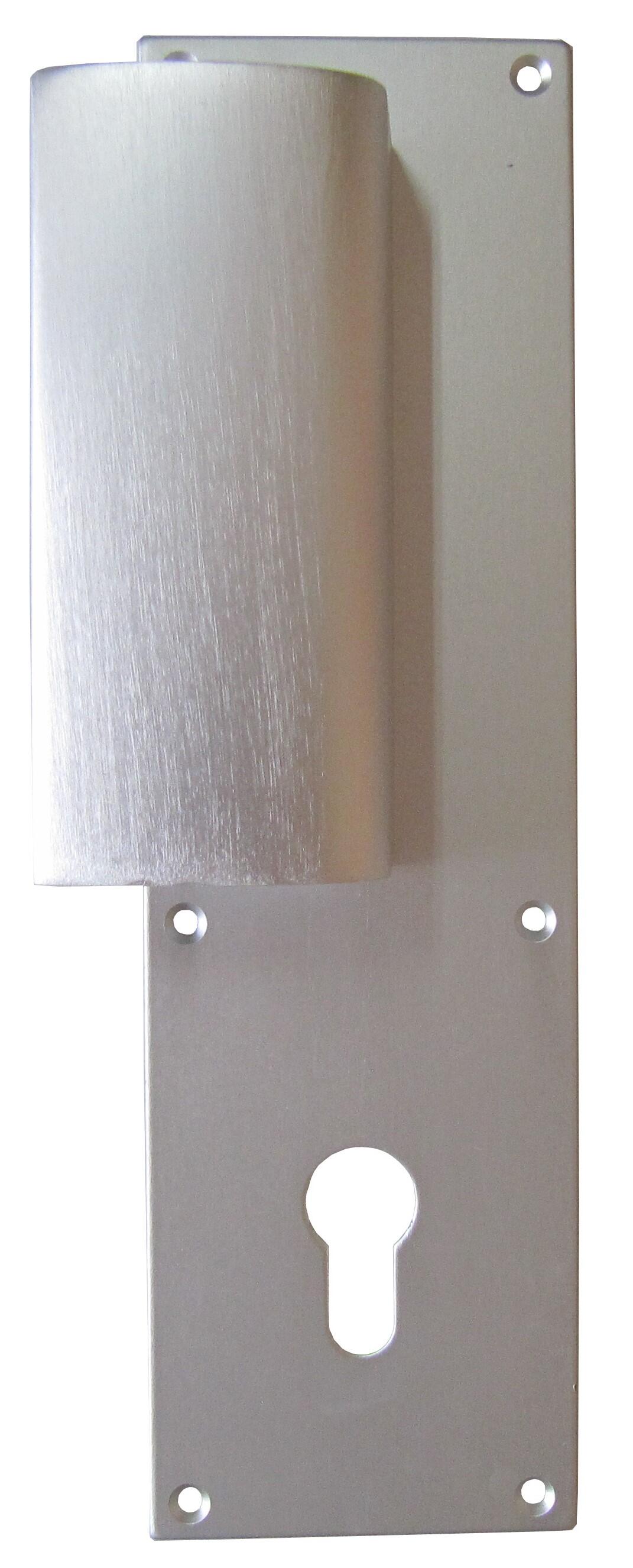 Poignée de porte palière renovation aluminium nickel satiné, 235 x 65 ...