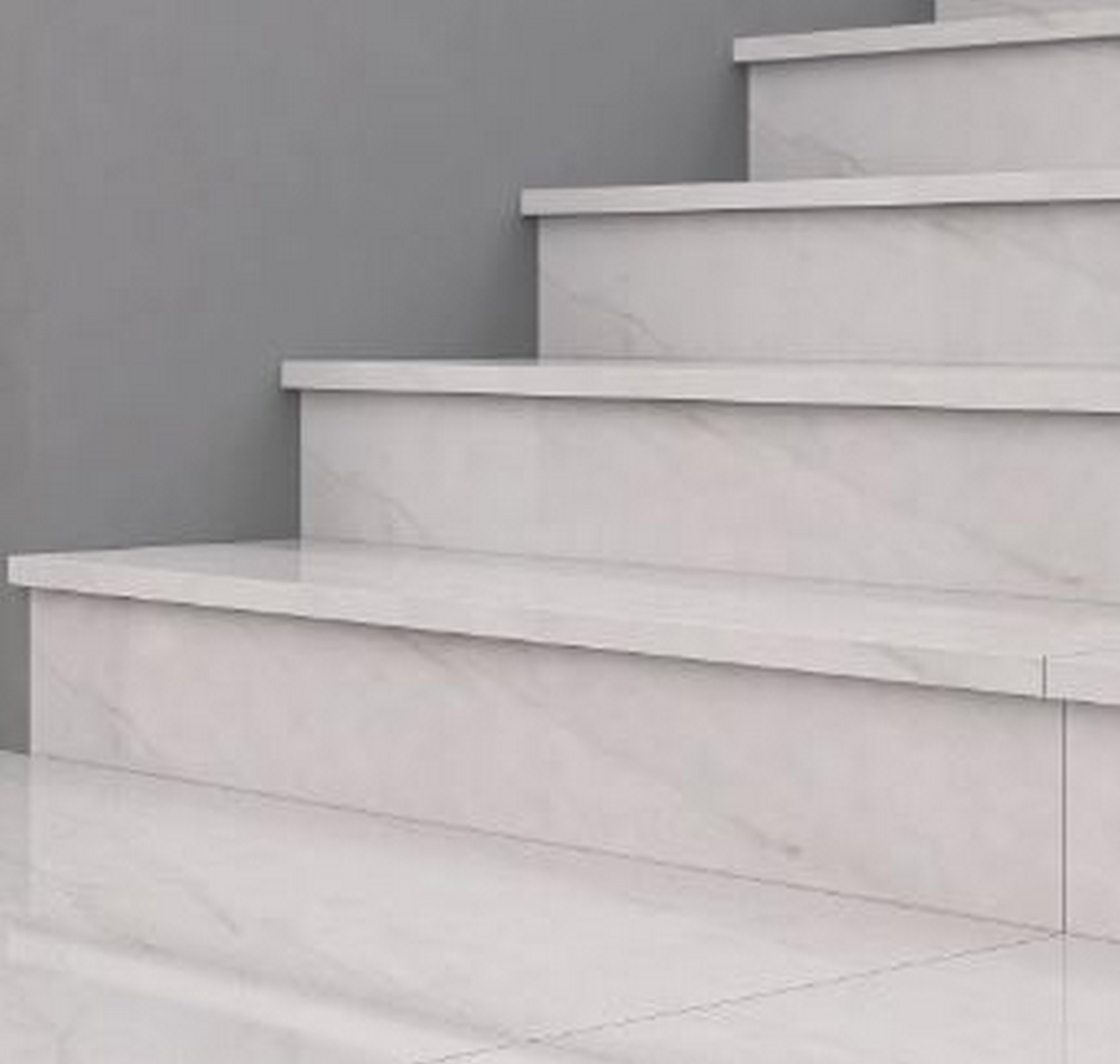 Peldaño gres porcelánico Marmi efecto mármol white 120x30cm espesor ...