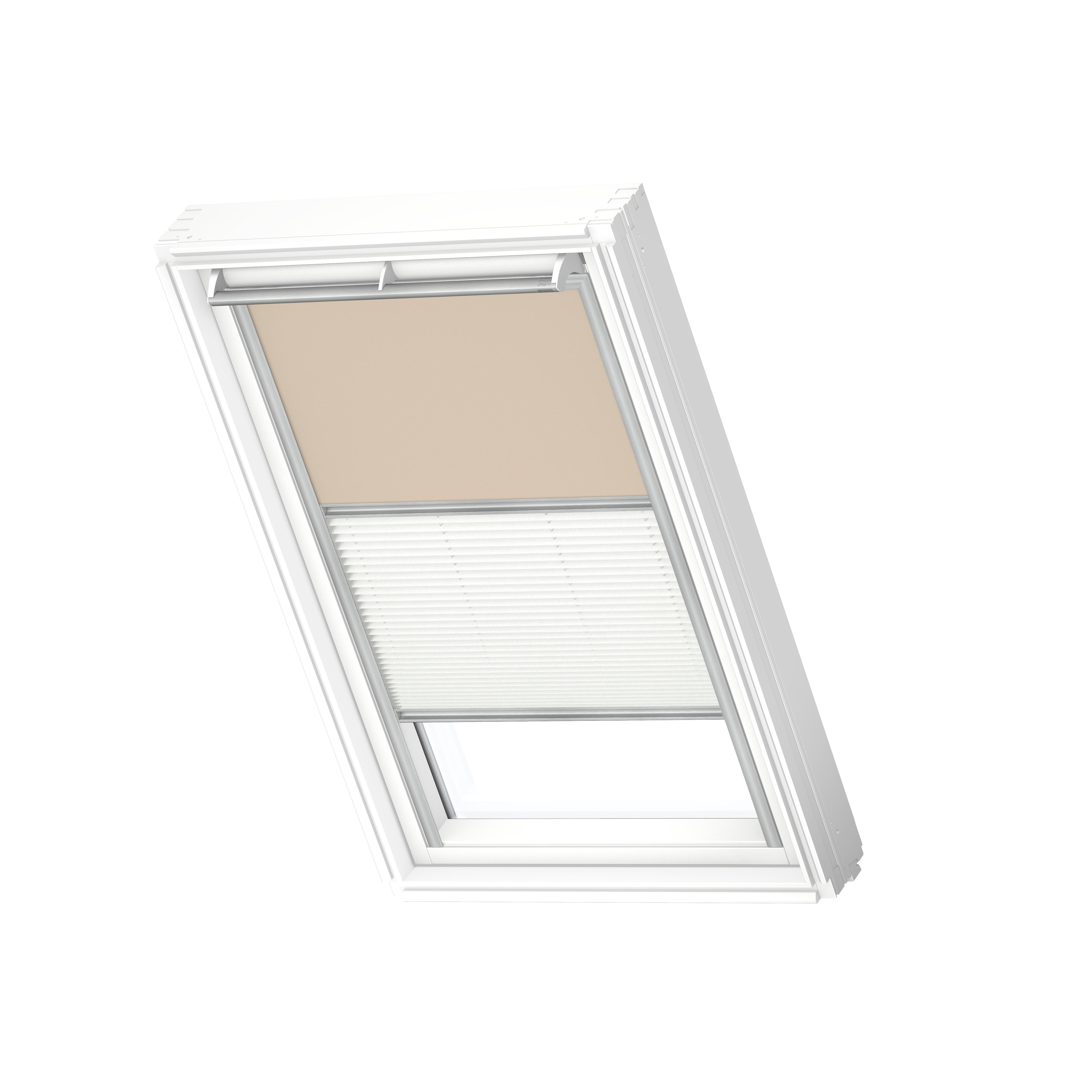 Store VELUX duo occultant plissé manuel cappuccino DFD S06, cadre gris ...