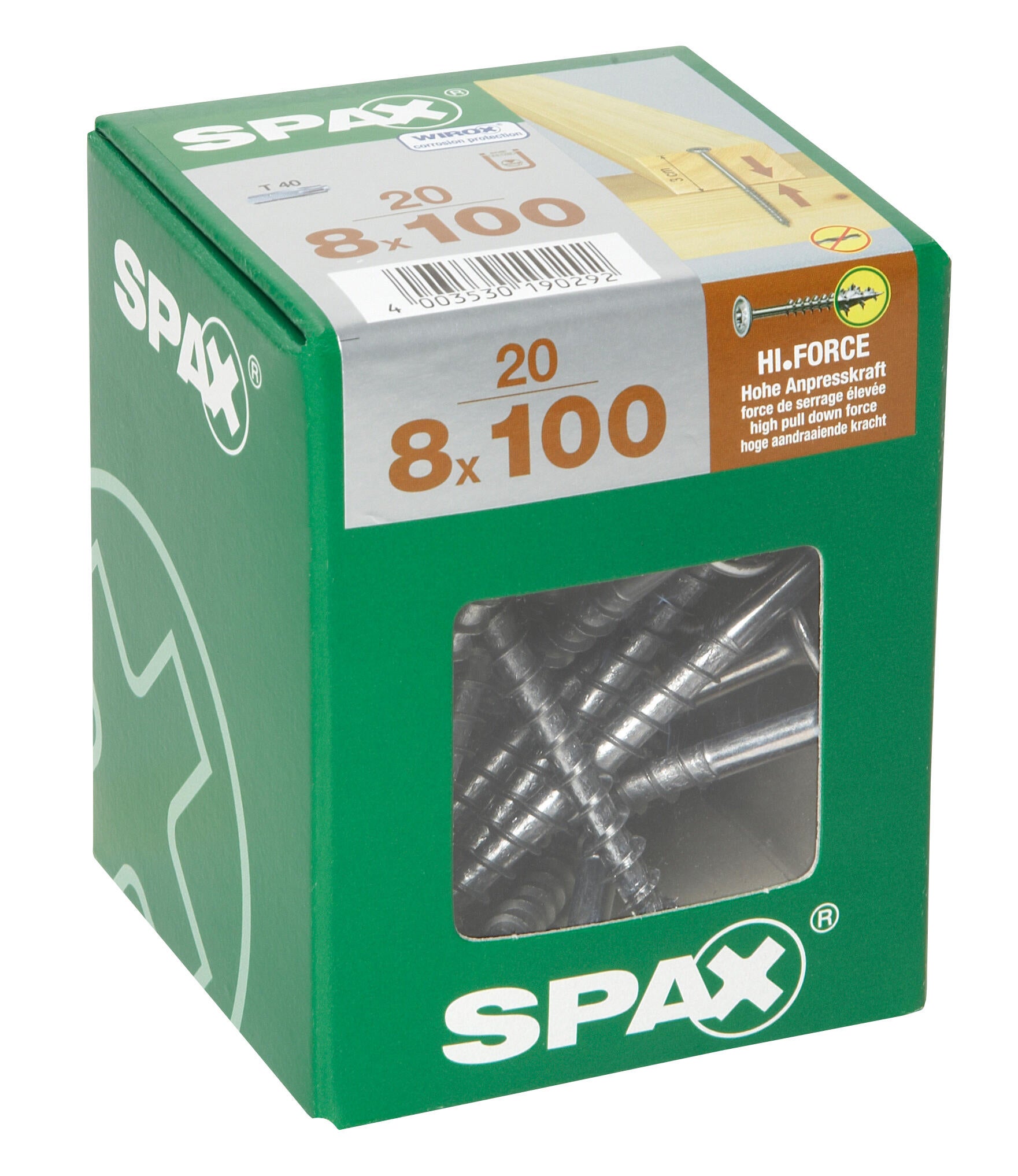 20 Tornillo para madera SPAX T-star+ con cabeza ancha, ø 8 x L. 100 mm ...