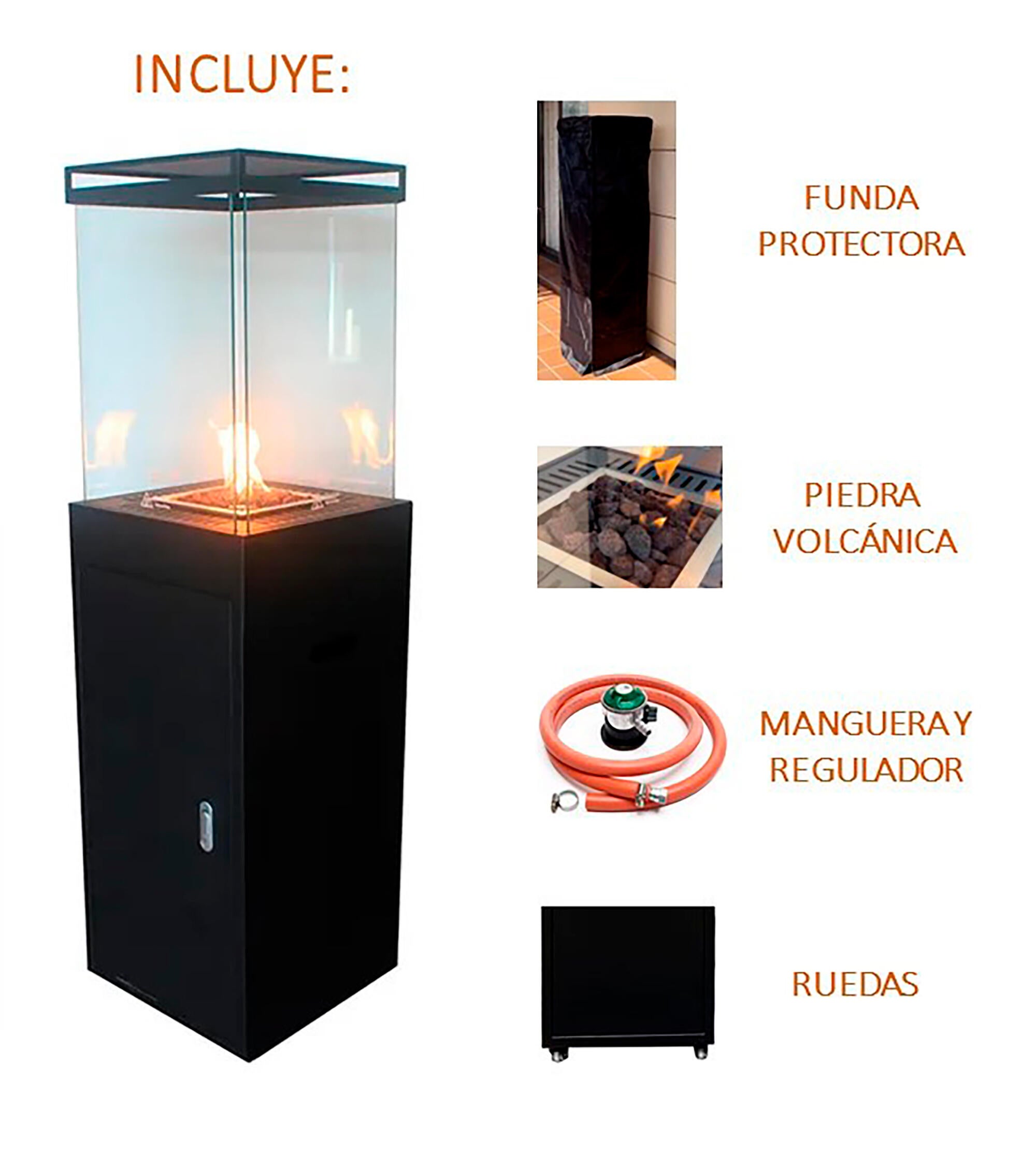 Estufa de gas para exterior NORA FLAMES Babel de 10 Kw | Leroy Merlin