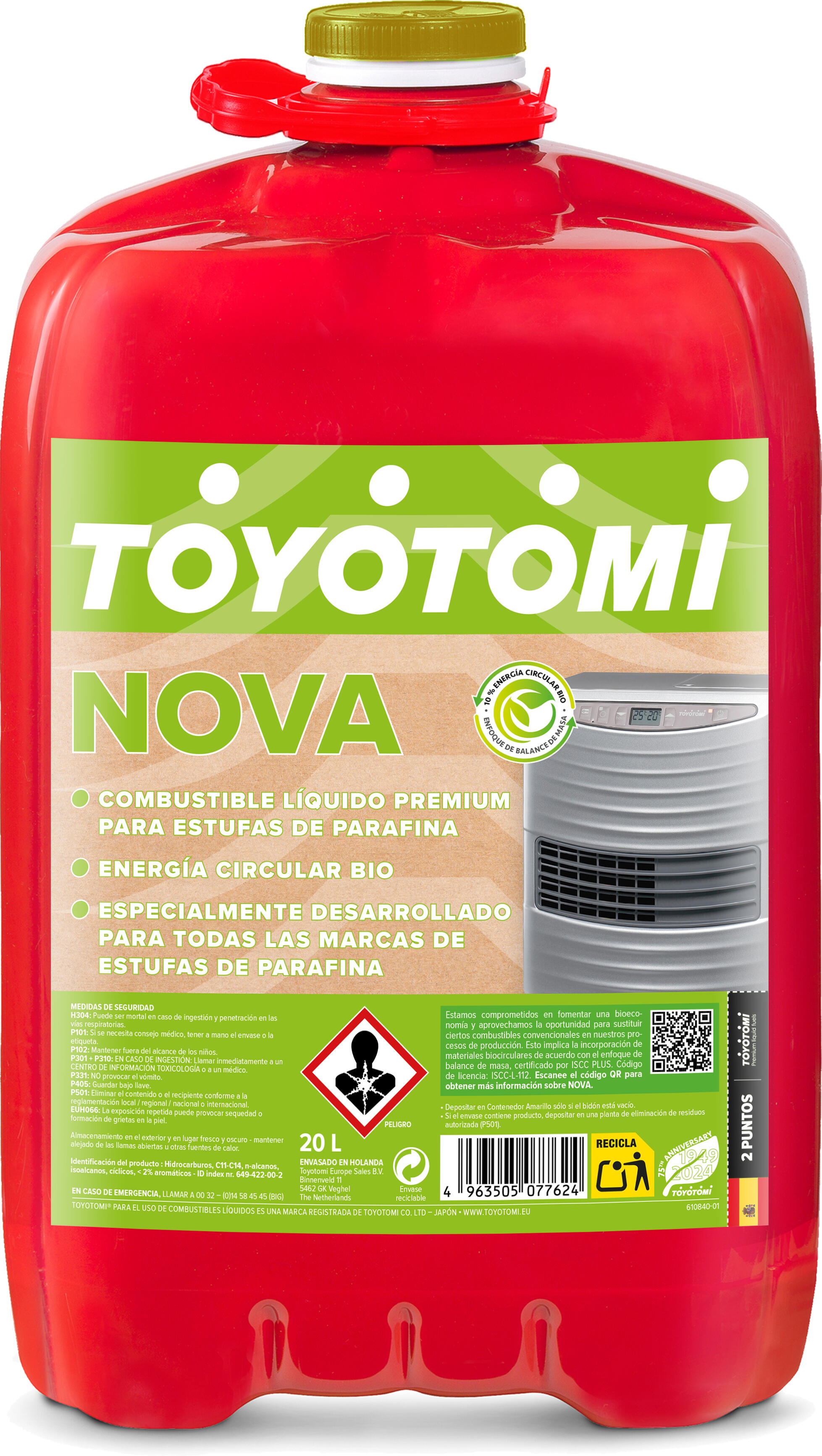 Bidón de Combustible liquido para estufas de Parafina TOYOTOMI NOVA 20 L | Leroy Merlin