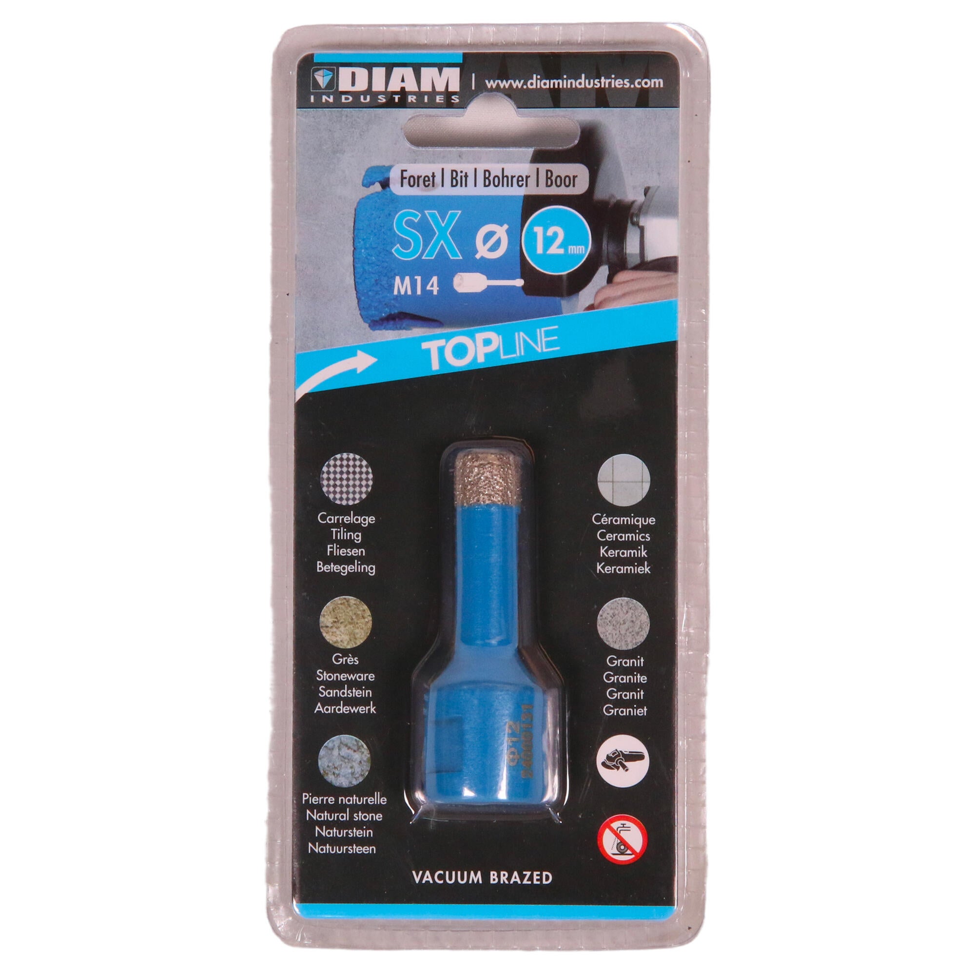 Foret diamant pour carrelage Diam.12 mm - DIAM INDUSTRIES | Bricoman