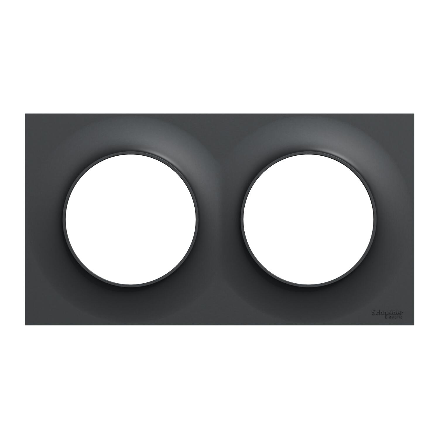 Plaque double Odace Styl, SCHNEIDER ELECTRIC, anthracite | Leroy Merlin