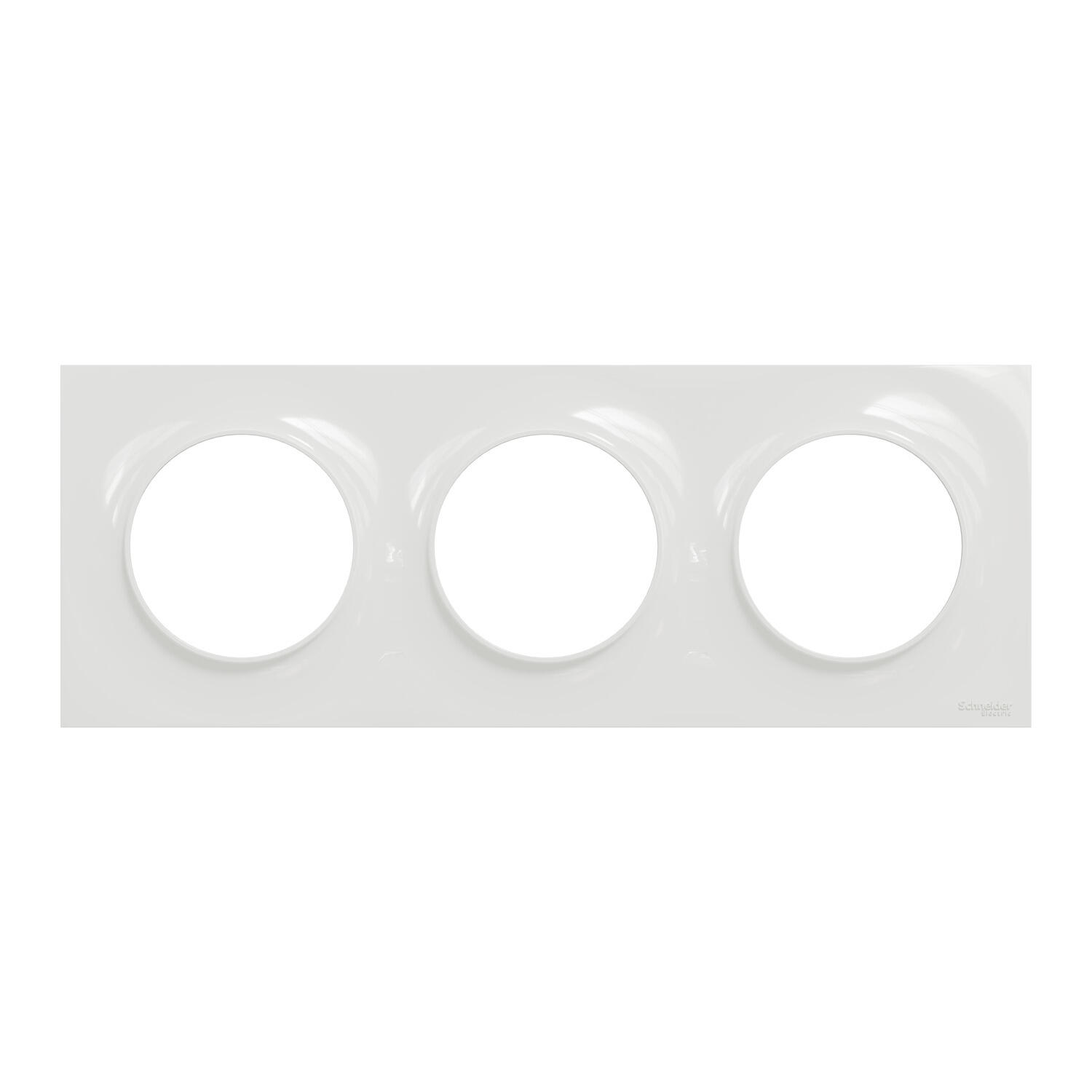 Plaque triple Odace Styl, SCHNEIDER ELECTRIC, blanc | Leroy Merlin