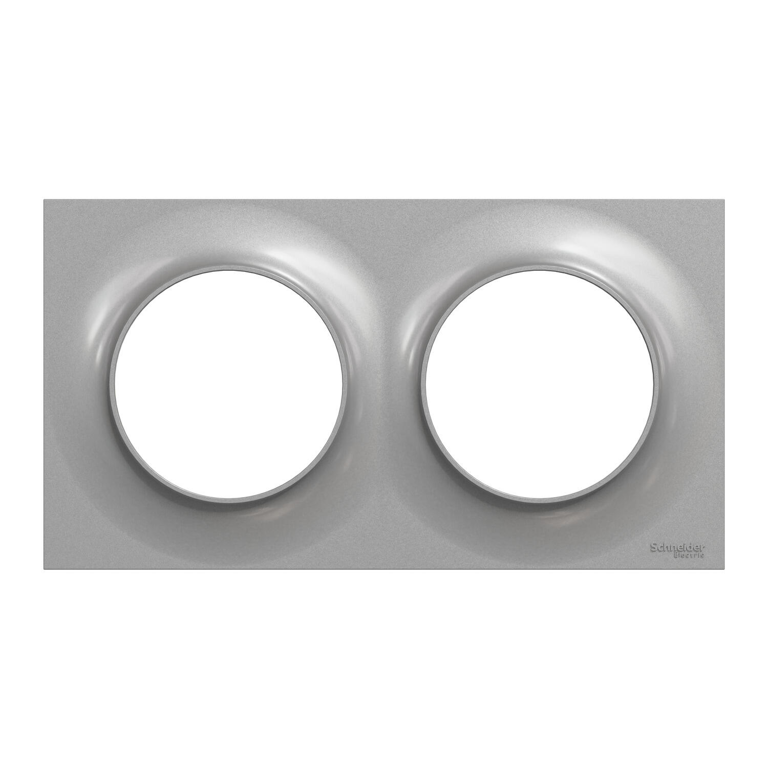 Plaque double Odace Styl, SCHNEIDER ELECTRIC, aluminium | Leroy Merlin
