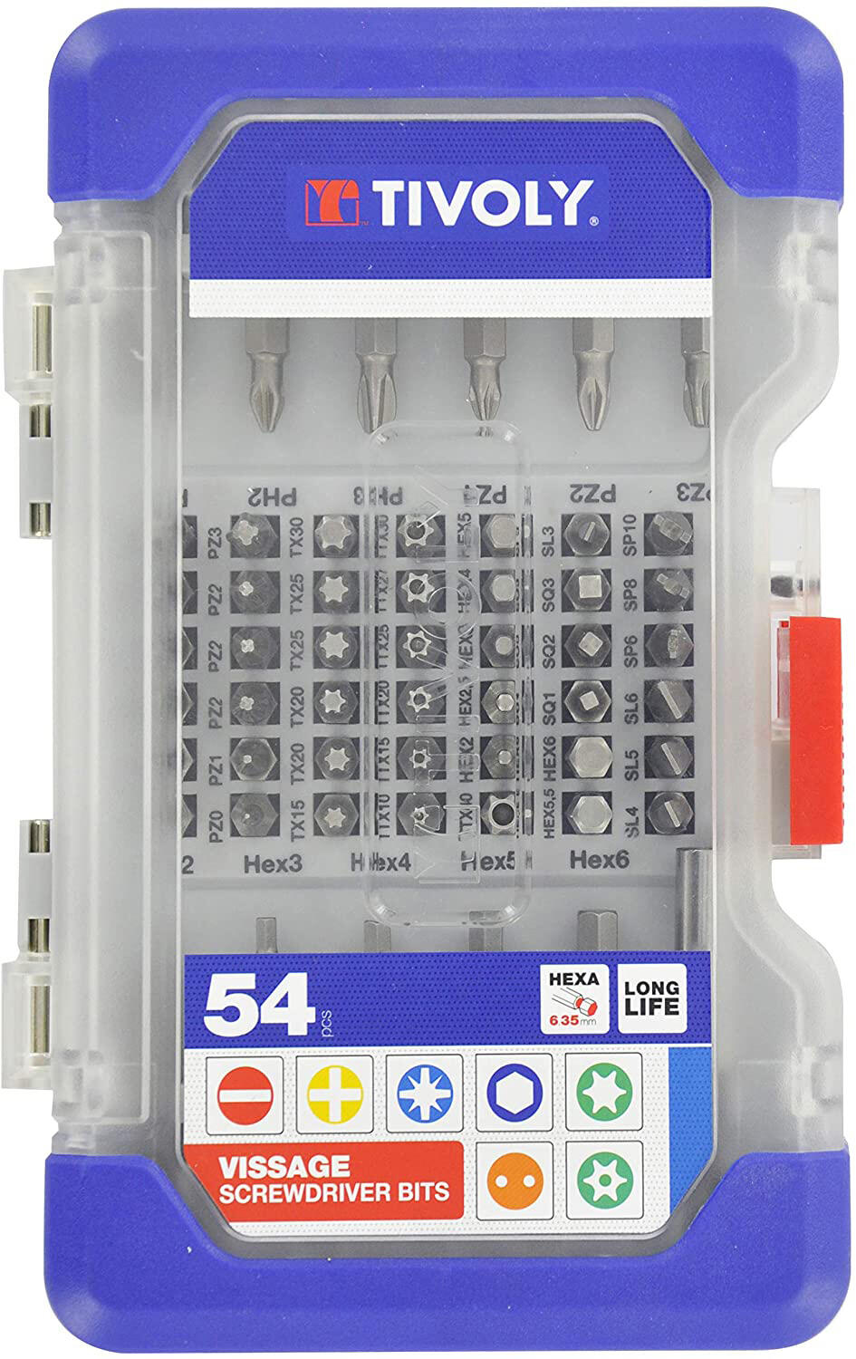 Coffret embouts de vissage Long.25-50 mm 54 pièces - TIVOLY ...