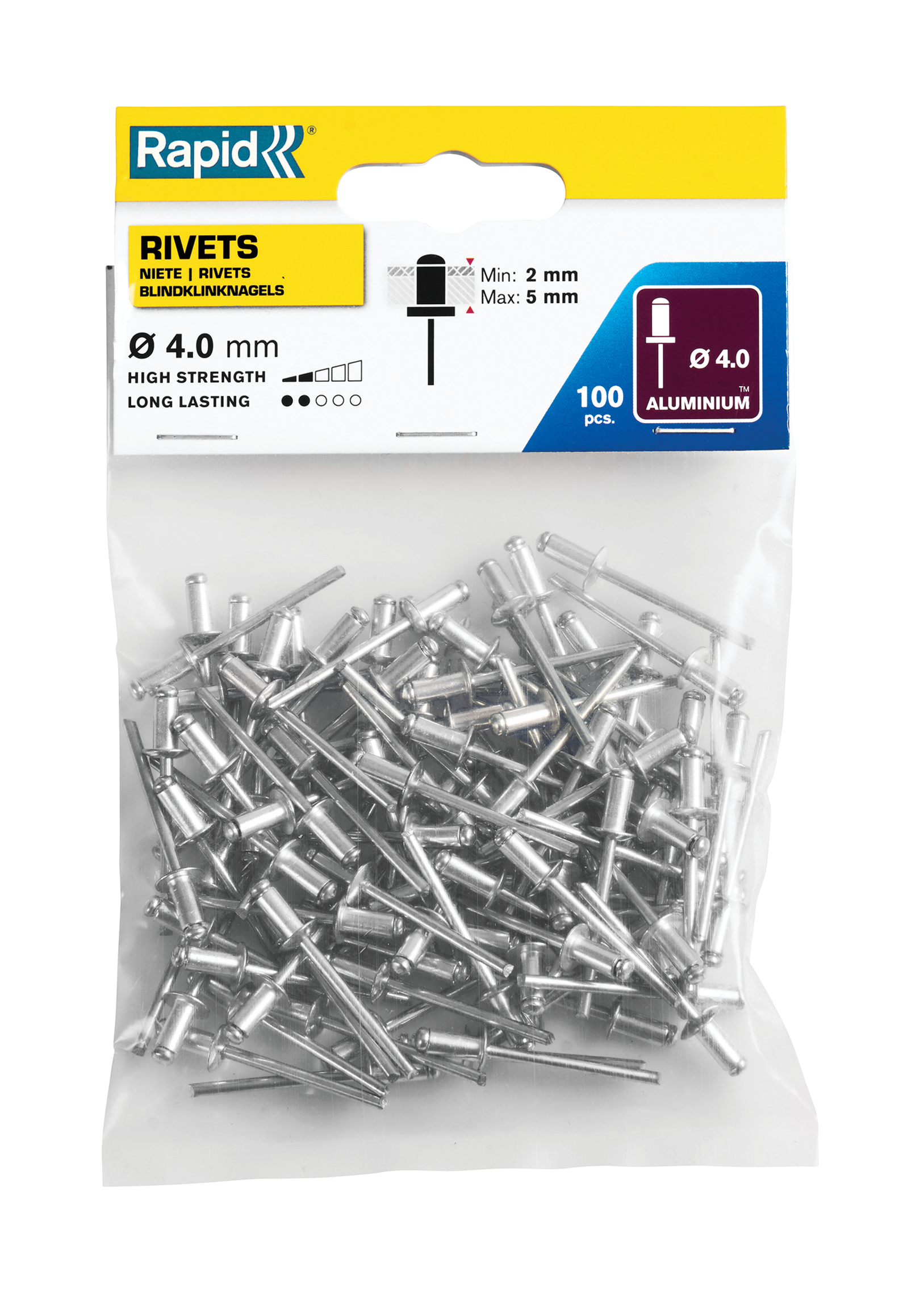 Lot de 100 rivets acier Diam.4 x H.8 mm RAPID | Leroy Merlin