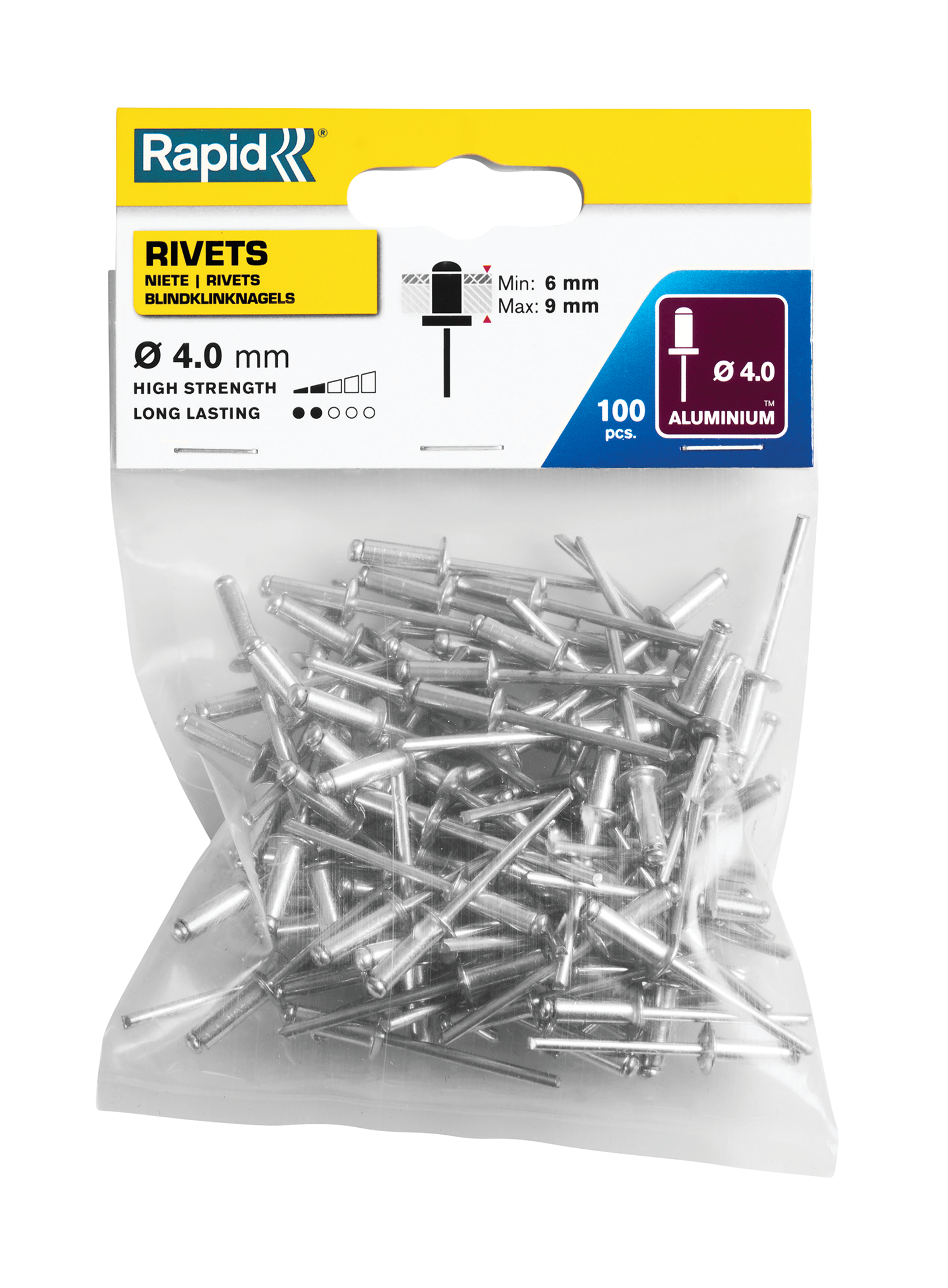 Lot de 100 rivets acier Diam.4 x H.12 mm RAPID | Leroy Merlin