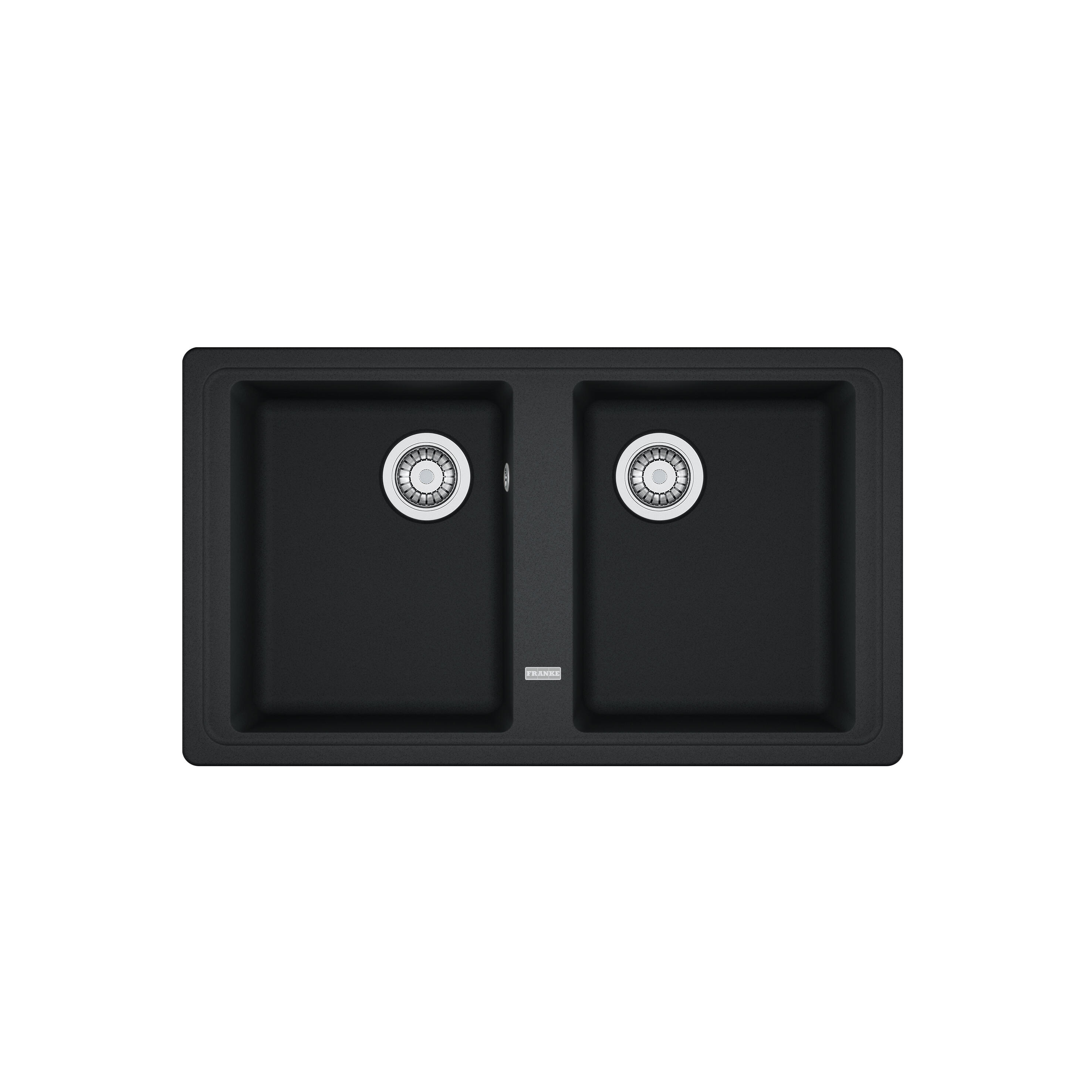 Lavello integrato 2 vasche in fragranite nero FRANKE Boston L 50 x L 86 ...