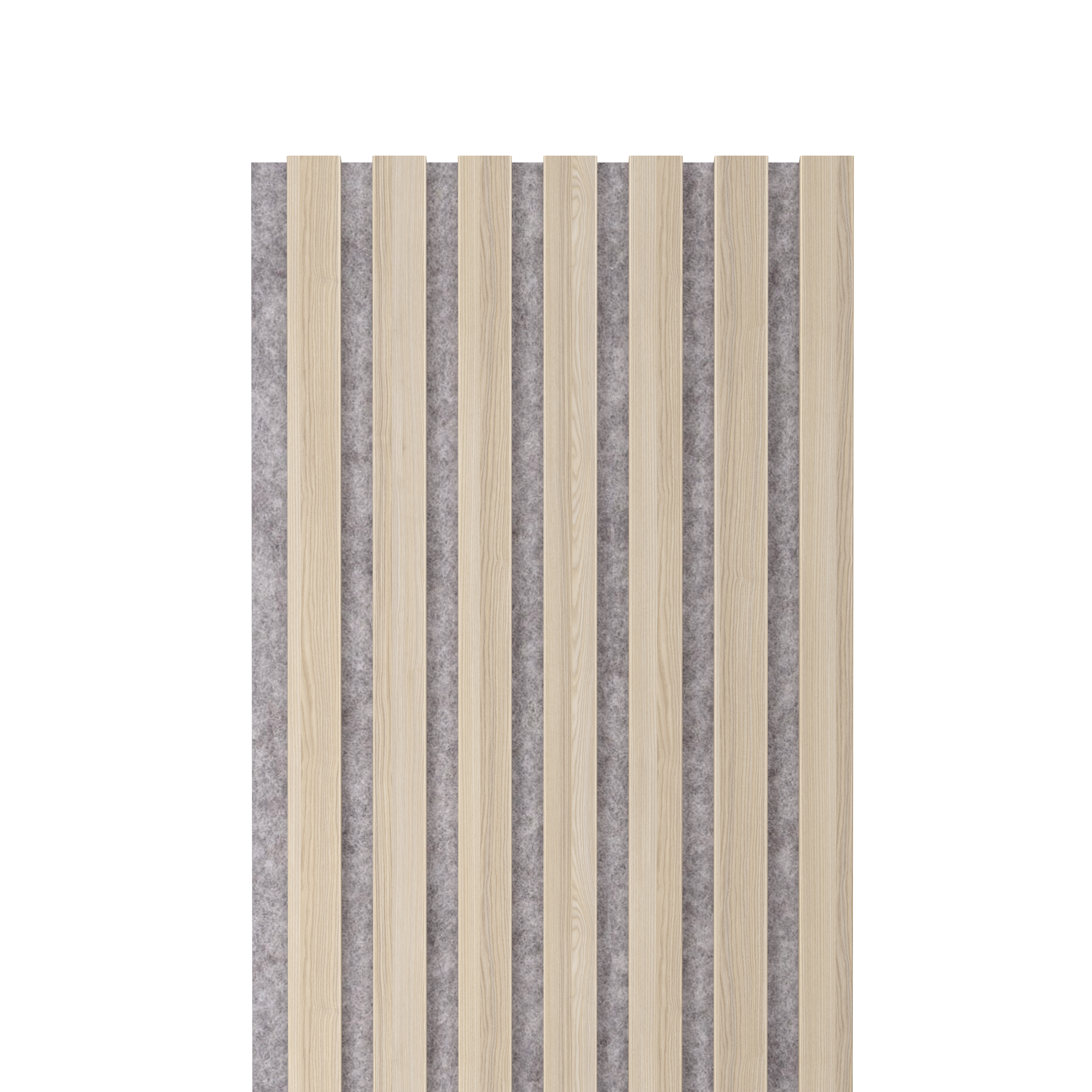 Panele ścienne 3D Lamel na szarym filcu 265x30 cm Jesion 7 lameli ...