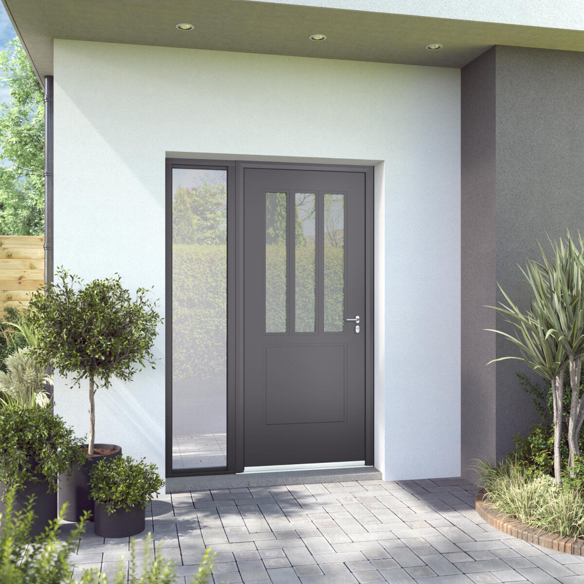 Porte d'entrée aluminium vitrée sur-mesure avec tierce Atelier | Leroy ...