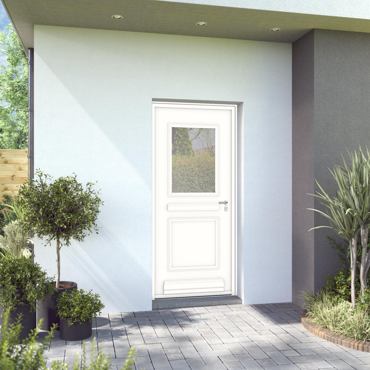 Porte d'entrée aluminium vitrée sur-mesure Destra | Leroy Merlin