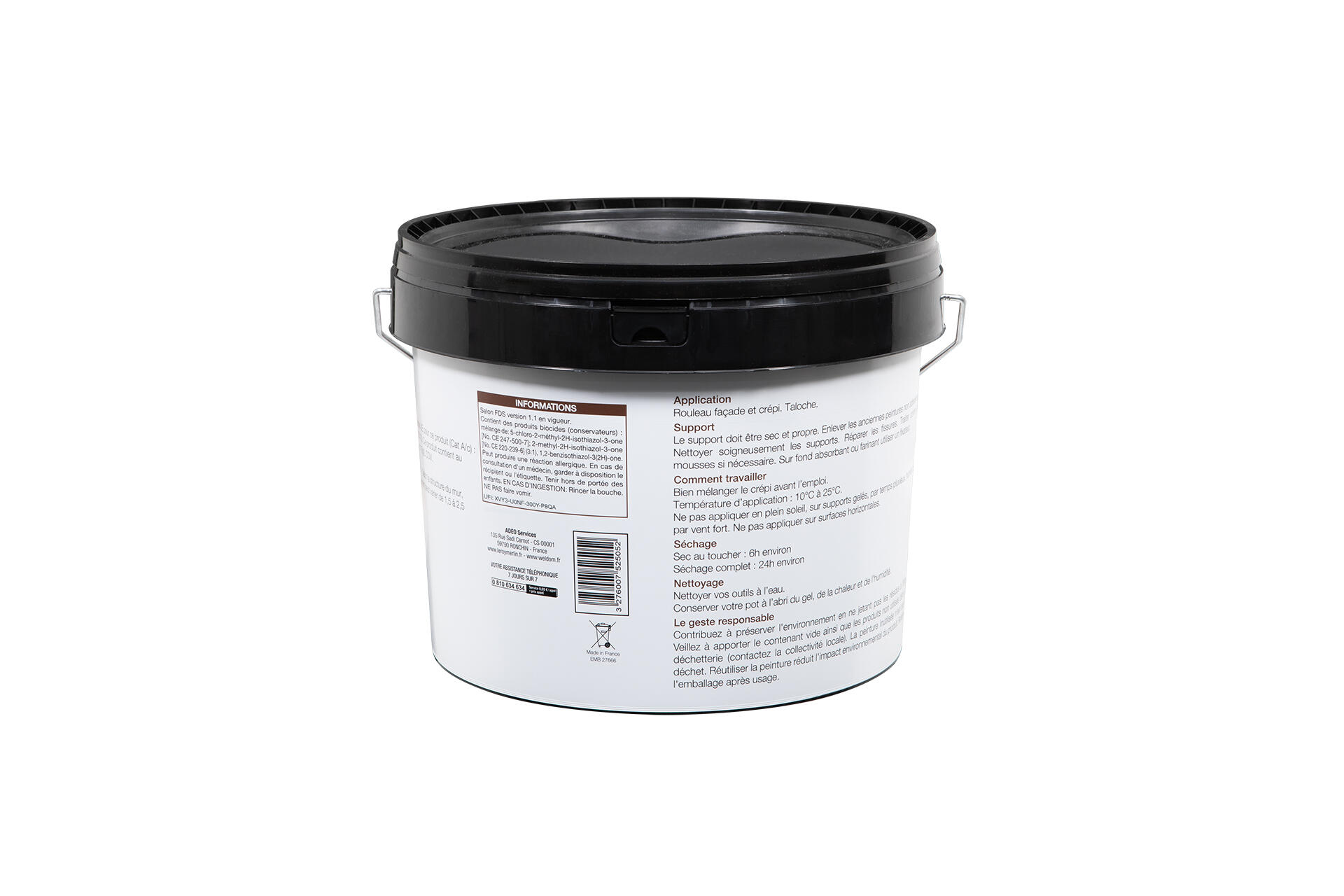 Crépi façade extérieur acrylique ton pierre 15 kg | Bricoman