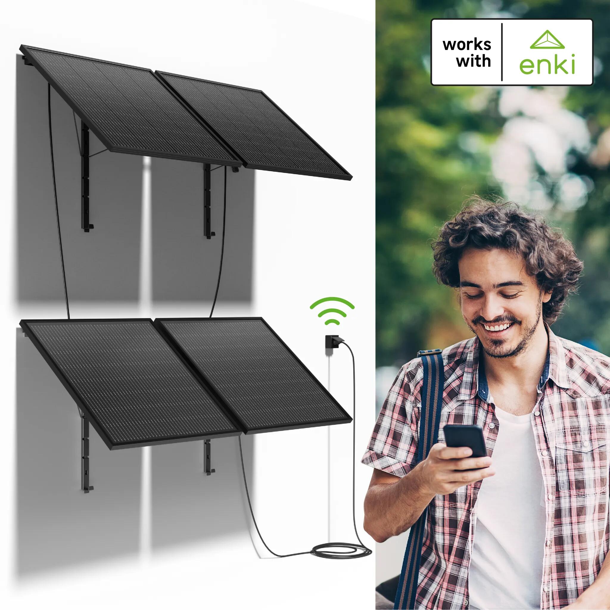 Kit Solar enchufable LEXMAN 4 paneles rígidos 440W para pared/suelo ...