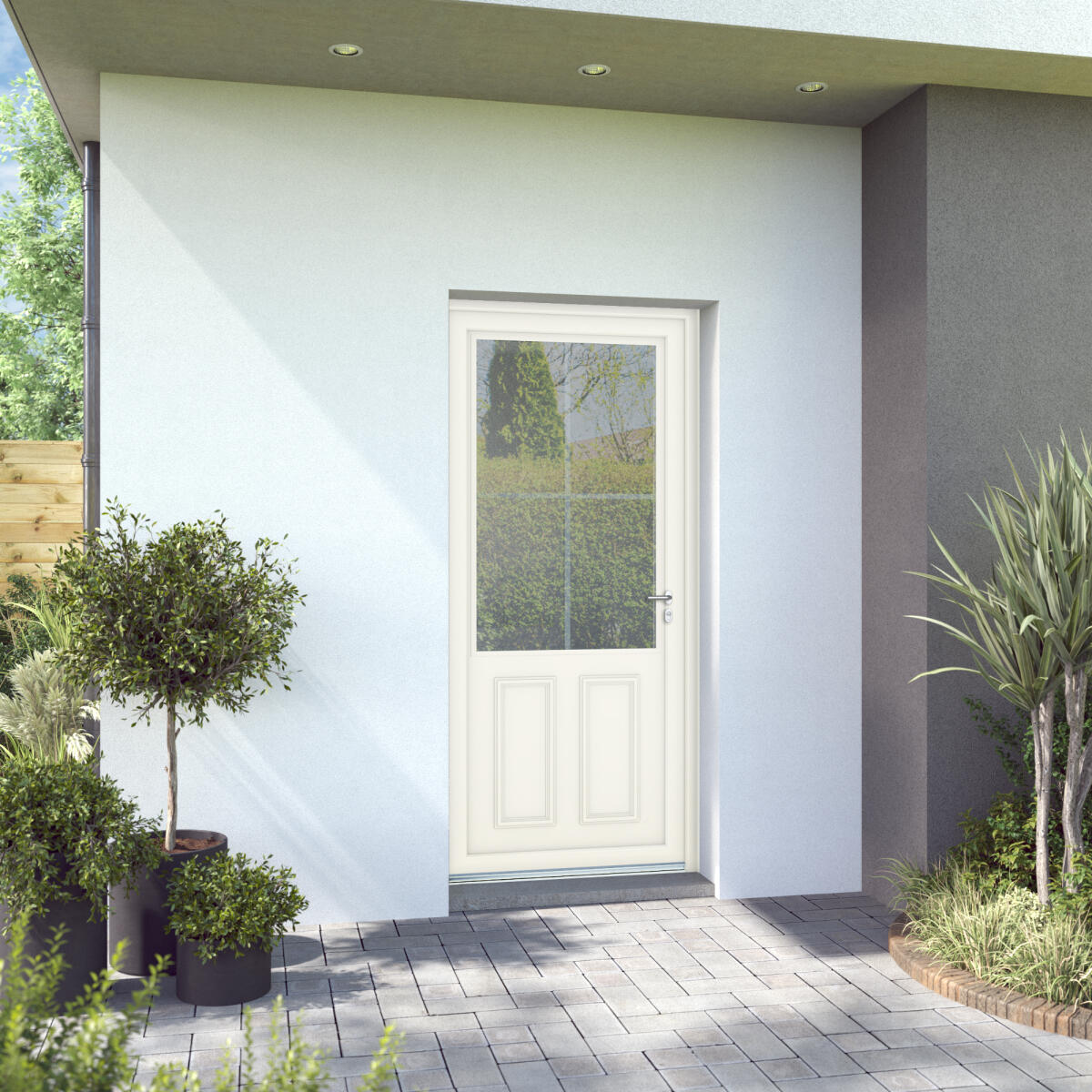 Porte d'entrée pvc vitrée sur-mesure Tours | Leroy Merlin