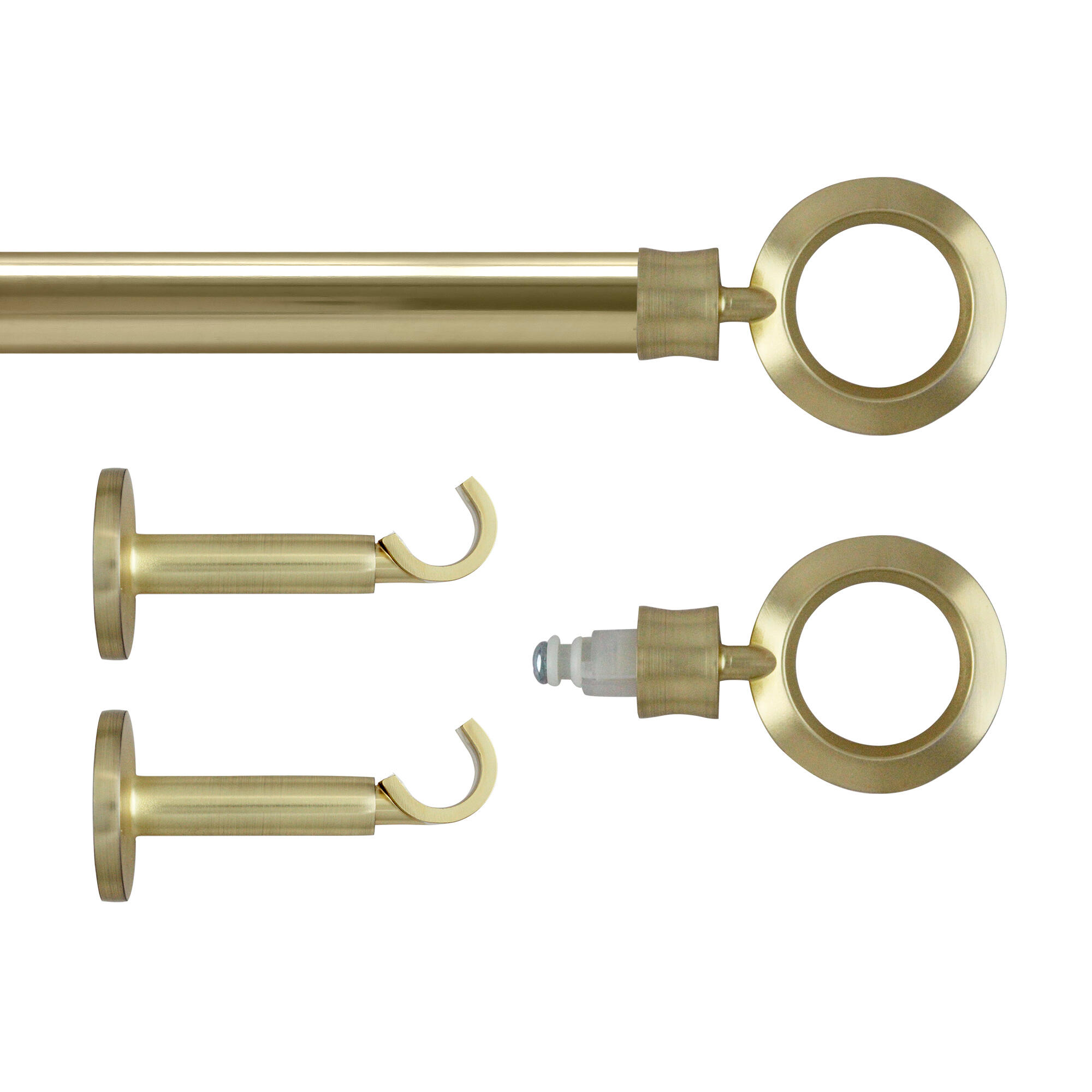 Set barra de metal diámetro 20mm Glamy Oro a pared 2.5m INSPIRE Ring ...