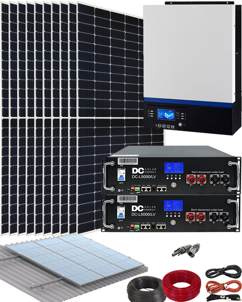 Kit Solar Aislada 5000W 25kWh/día con batería de litio | Leroy Merlin