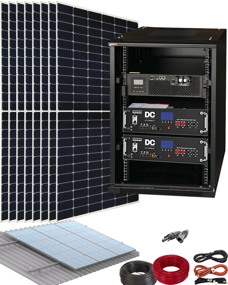Kit Solar Aislada 5500W 20kWh/día con batería de litio en rack | Leroy ...