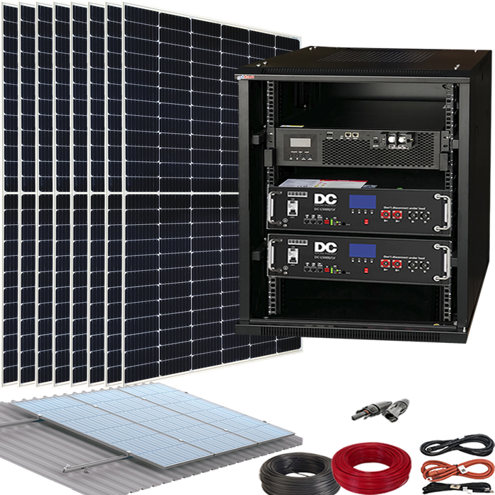 Kit Solar Aislada 5500W 20kWh/día con batería de litio en rack | Leroy Merlin