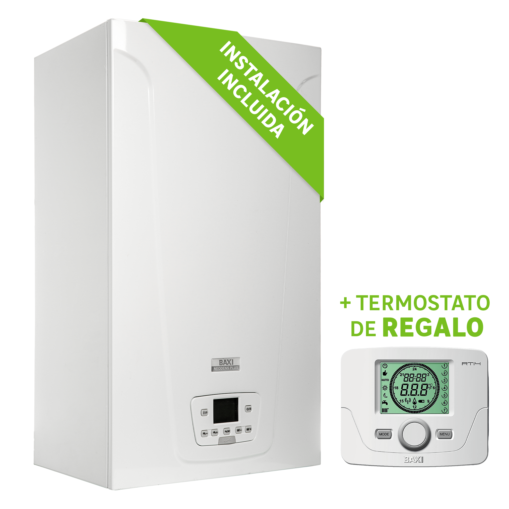 Caldera de condensación gas natural BAXI Neodens Plus 33kw instalación ...