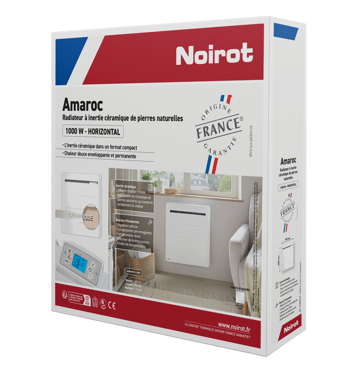 Radiateur électrique à inertie sèche 1000 W NOIROT Amaroc | Leroy Merlin