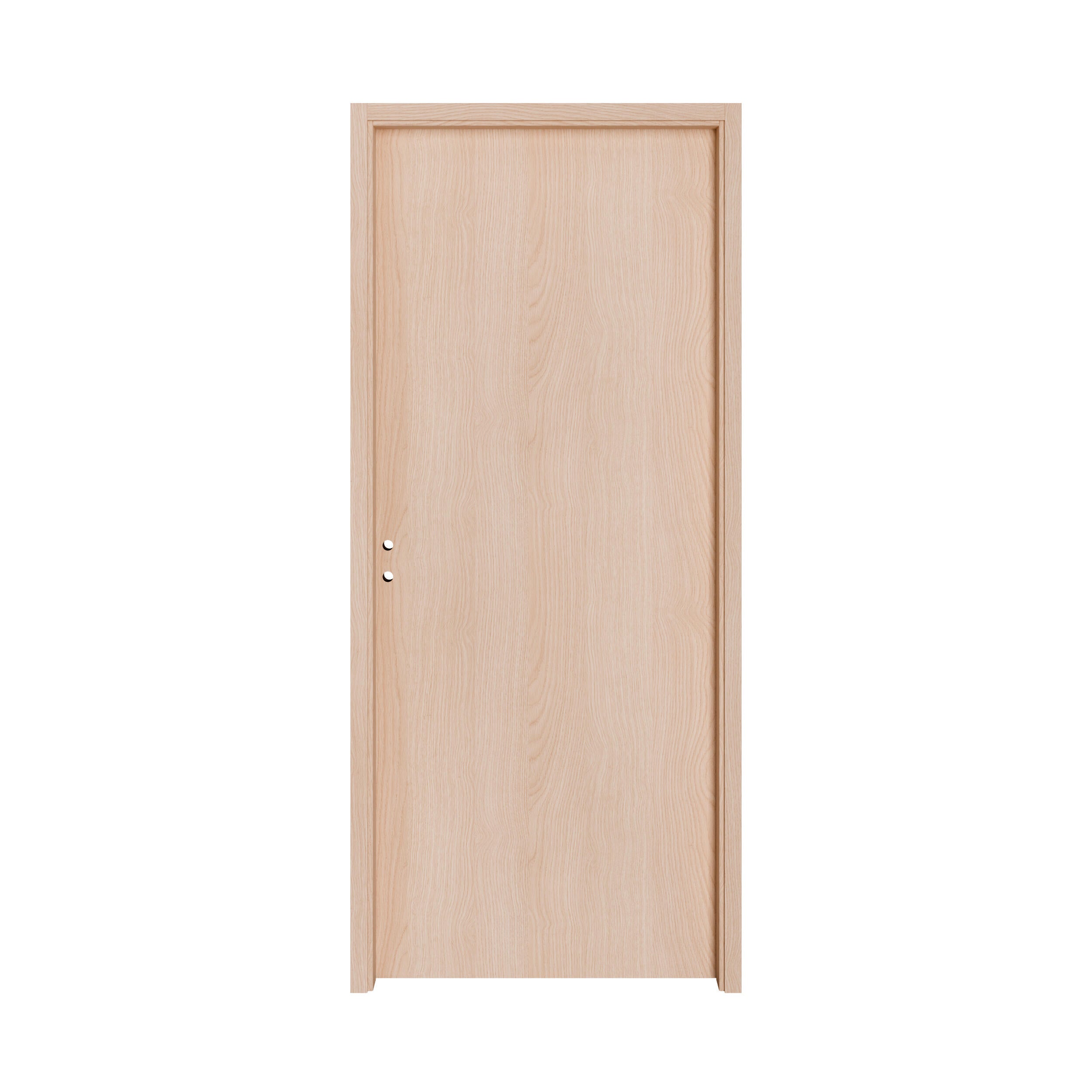 Bloc-porte fin de chantier Lia chêne clair, H.204 x l.83 cm, réversible ...