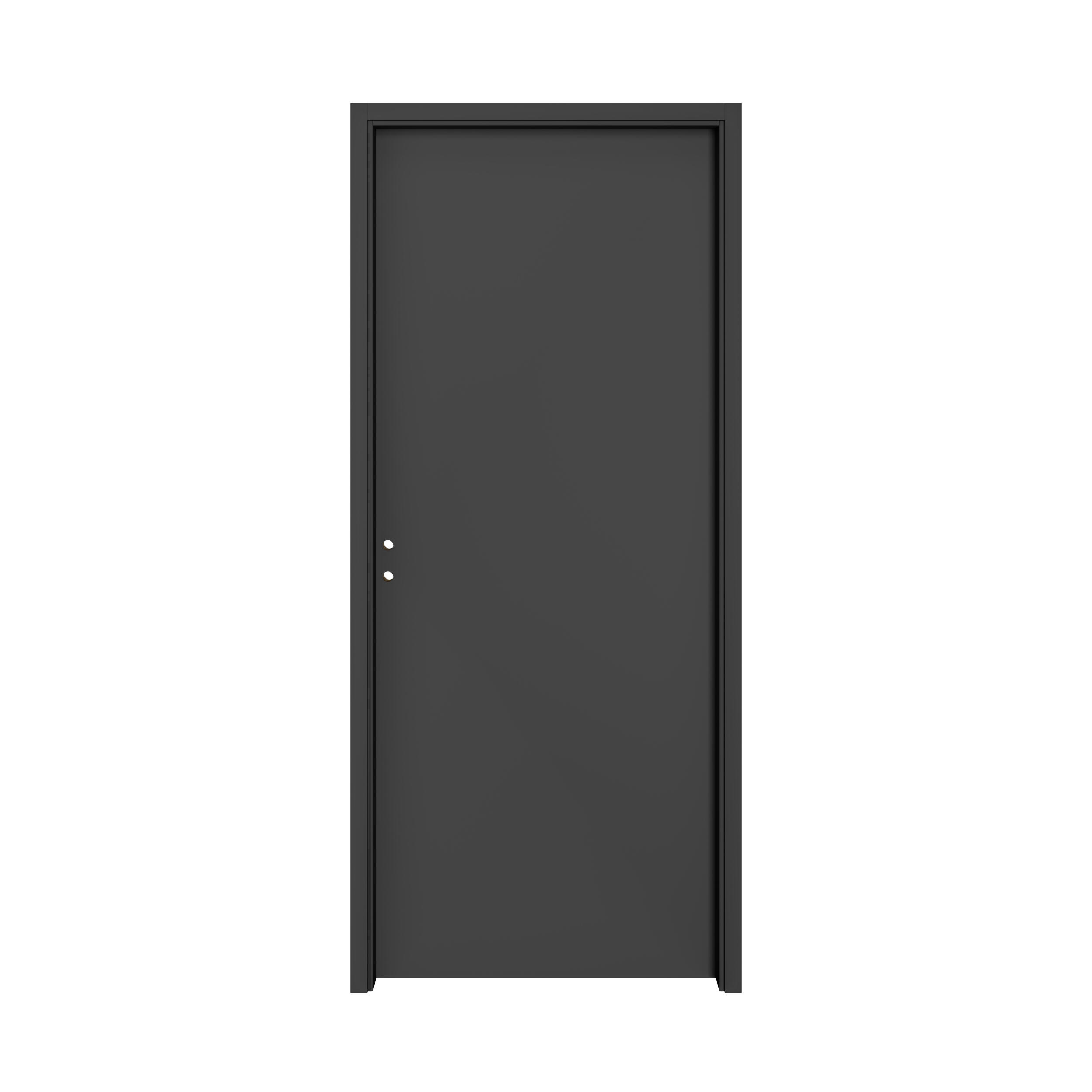 Bloc-porte fin de chantier Lia anthracite, H.204 x l.83 cm, réversible ...