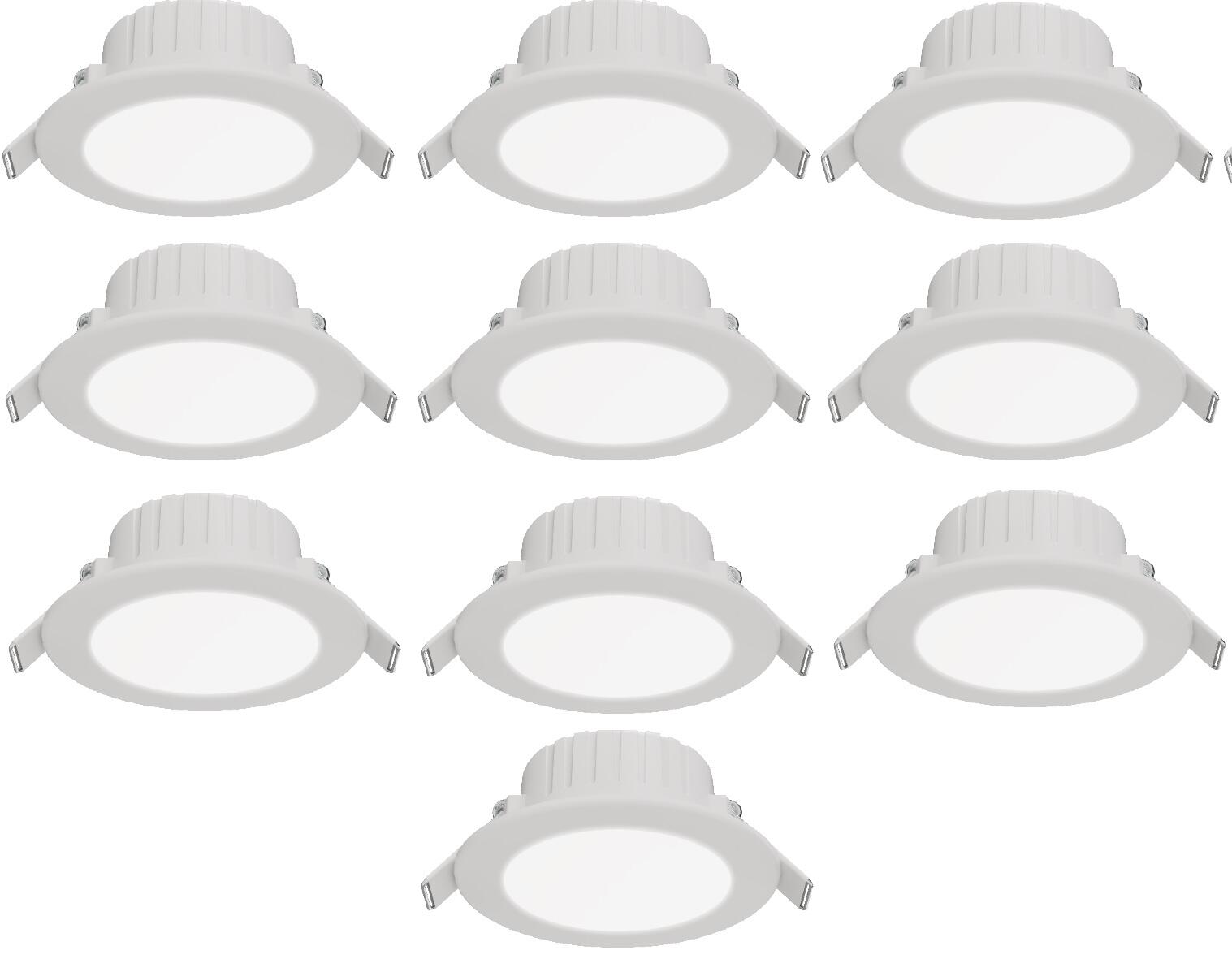Kit 10 spots à encastrer led fixe, blanc neutre 4000 kelvins, rond ...