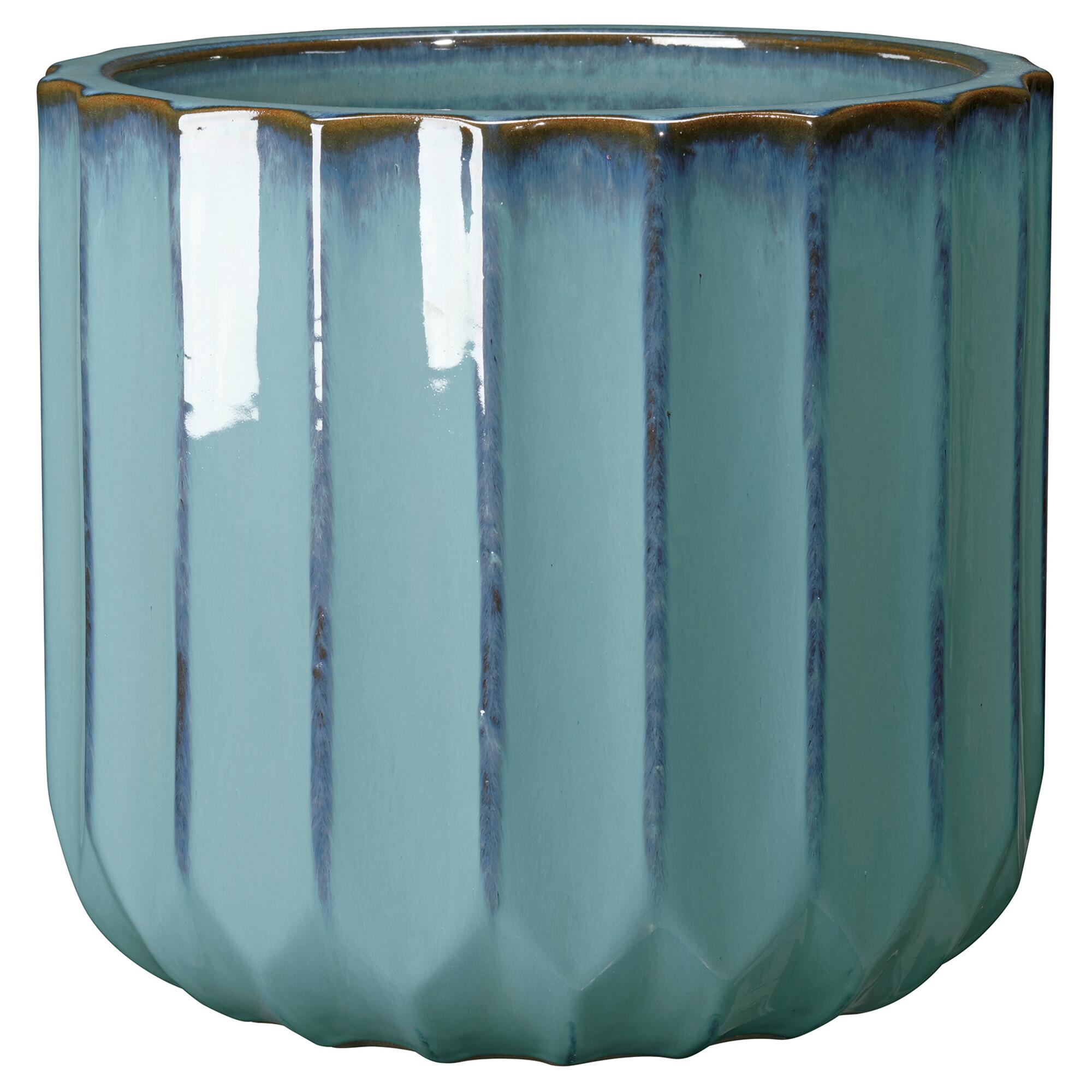 Maceta de terracota Cilindro Capri 22 Cm. Verde verde 21.5x21.5 cm ...