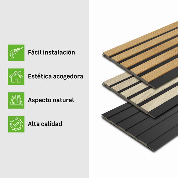 Revestimiento de pared palillería efecto 3D MDF Novo bicolor claro ...