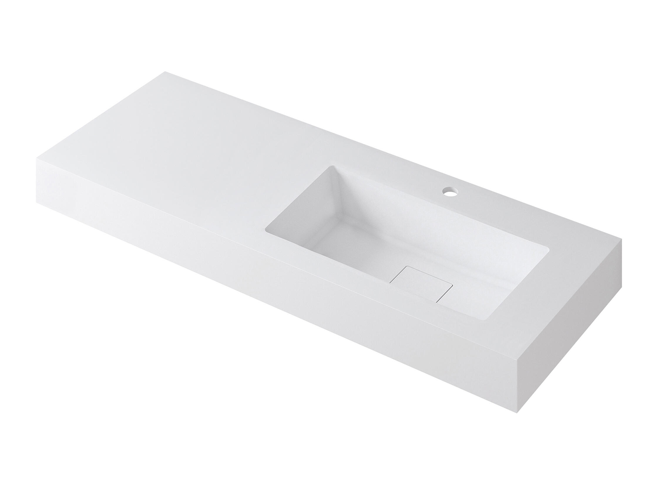Lavabo a incasso rettangolare vasca a destra L 120.5 x H 15 x P 46 cm ...
