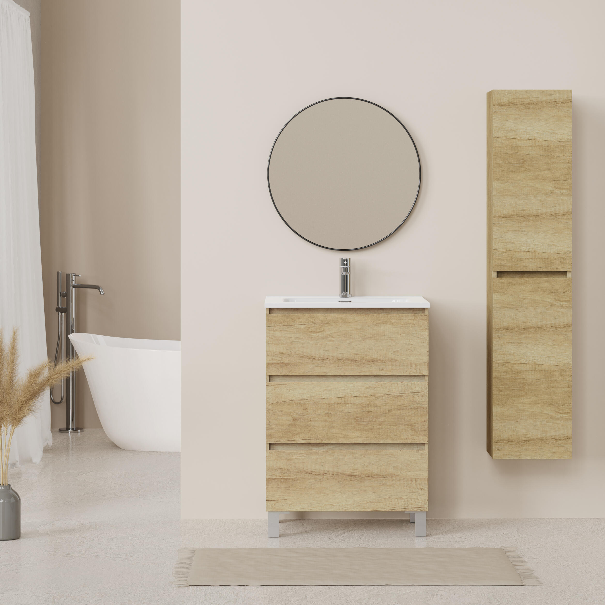 Mueble de baño Espacio marrón 70x46 cm | Leroy Merlin