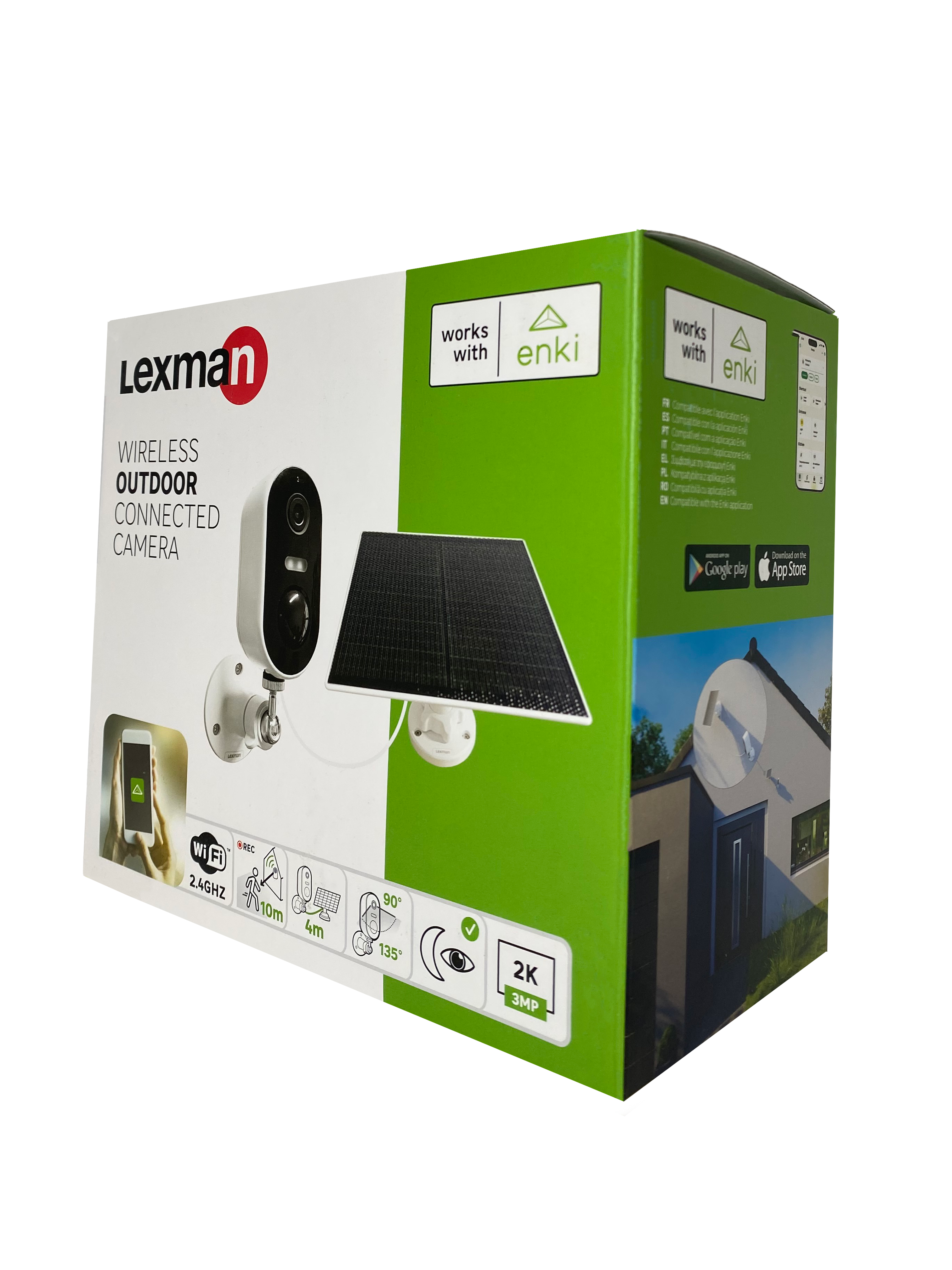 Caméra solaire de vidéosurveillance sans fil int/ext LEXMAN | Leroy Merlin