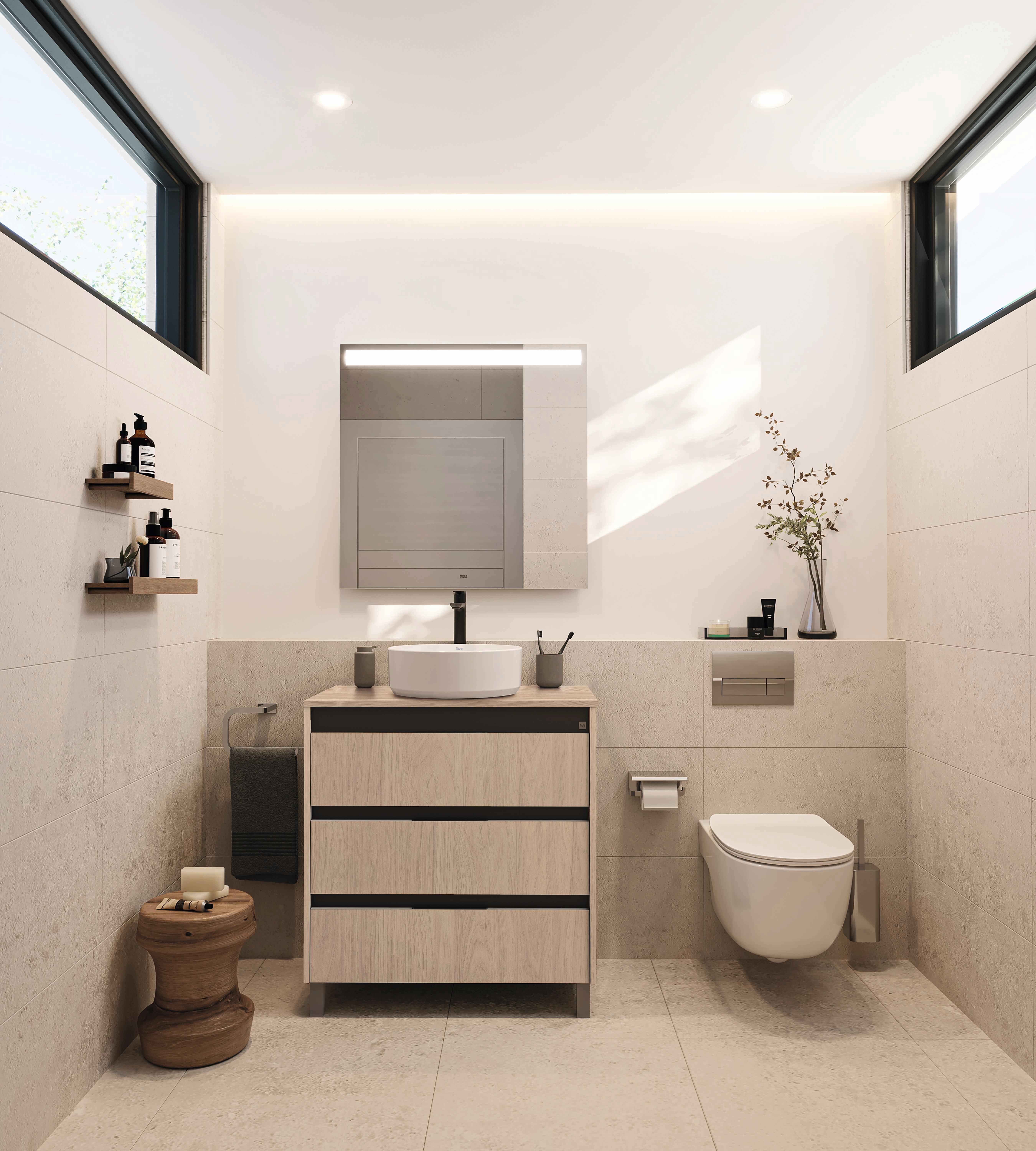 Mueble de baño con lavabo Alpine fresno 60x46 cm | Leroy Merlin